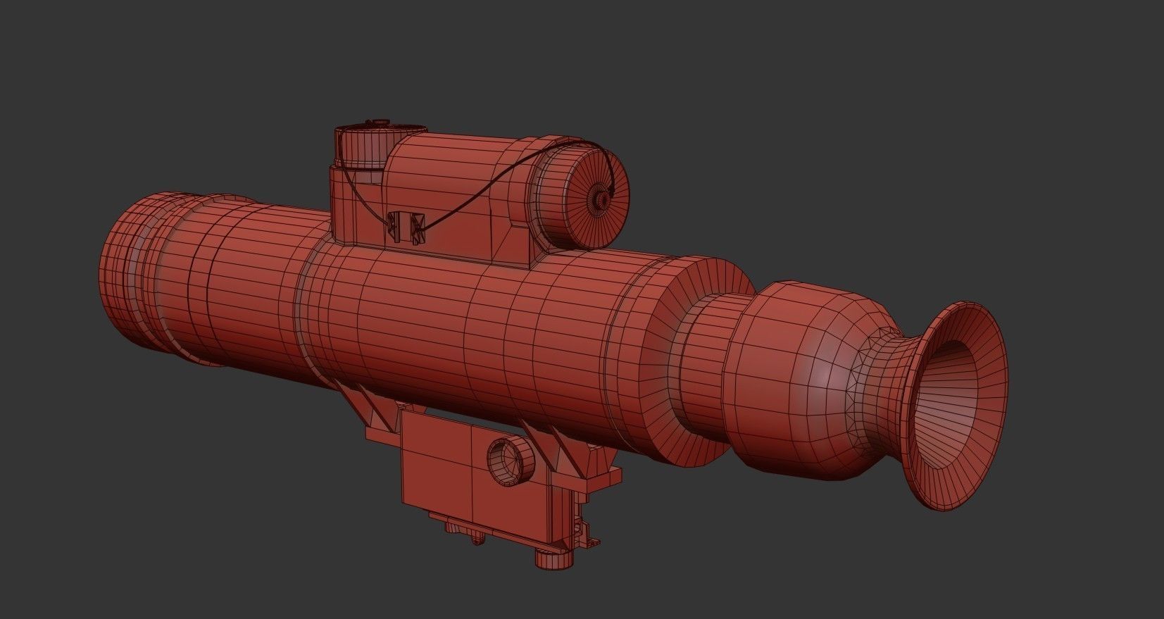 3D model AN PVS 2 Night Vision Scope With Mount VR / AR / low-poly ...