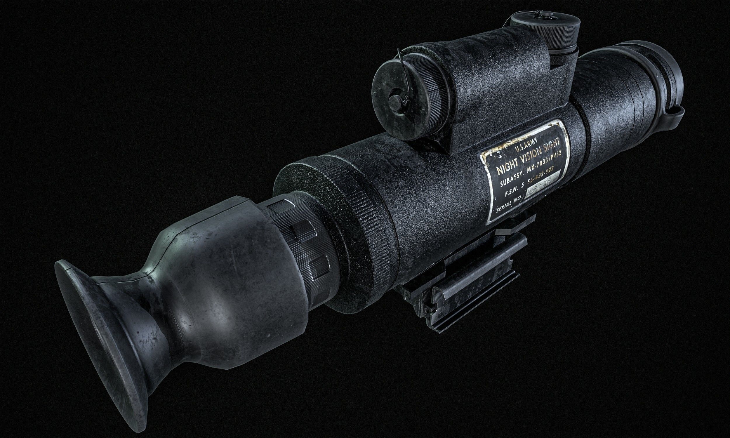 3D model AN PVS 2 Night Vision Scope With Mount VR / AR / low-poly ...