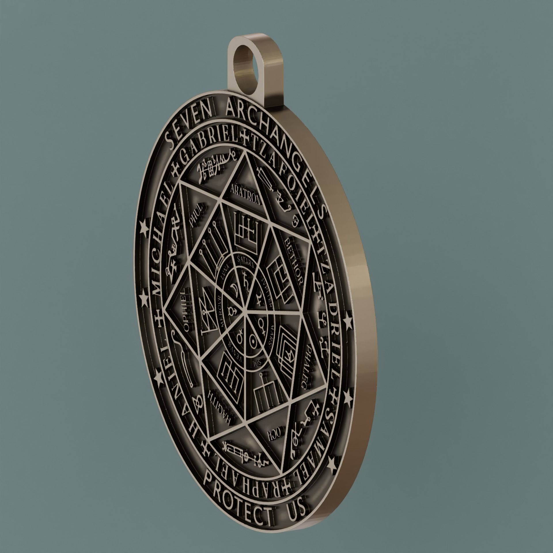 7 Archangel amulet pendant 3D model 3D printable | CGTrader