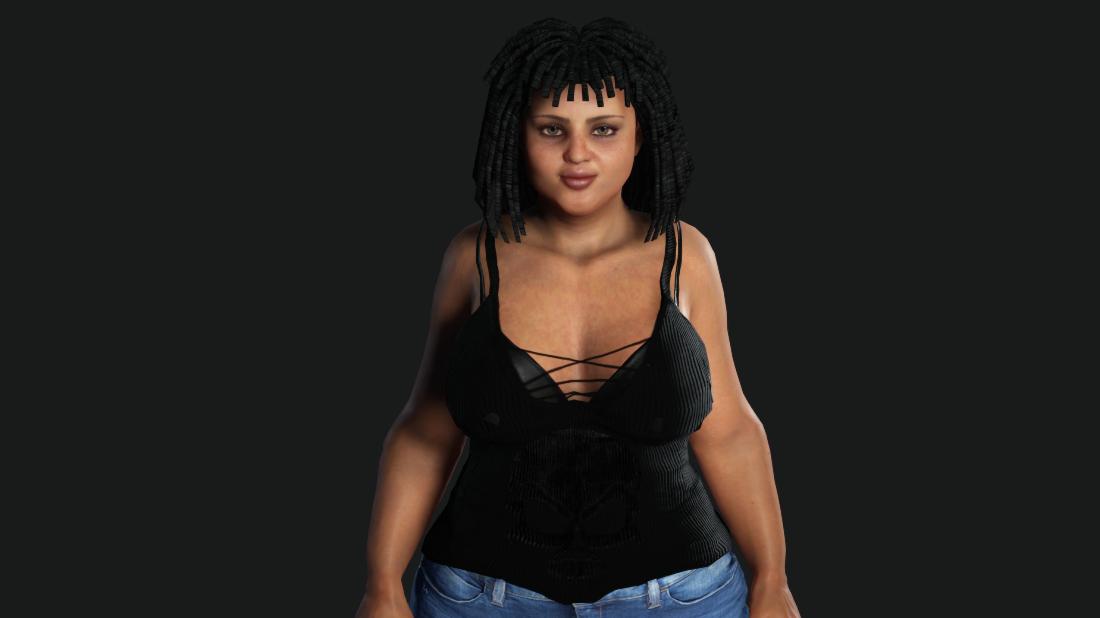 3D model AAA 3D REALISTIC FEMALE CHARACTER - AFRICAN FAT WOMAN GTA NPC ...
