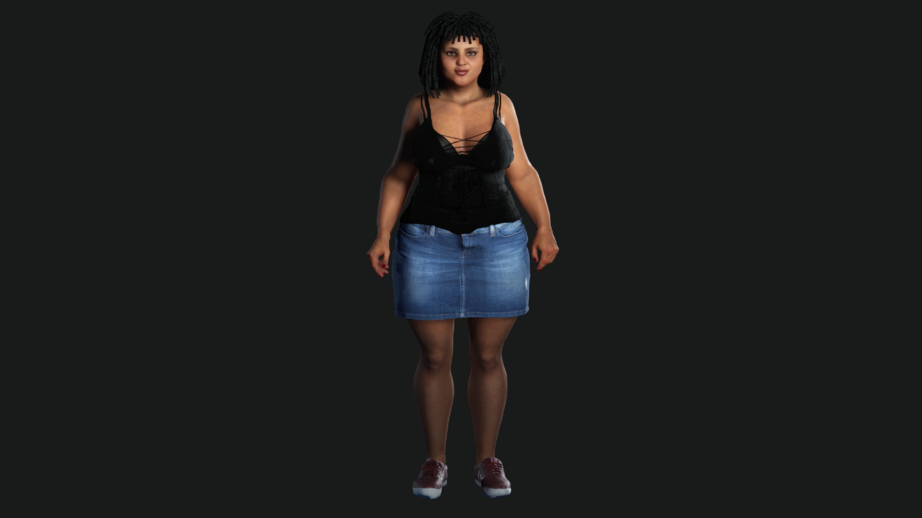 3D model AAA 3D REALISTIC FEMALE CHARACTER - AFRICAN FAT WOMAN GTA NPC ...