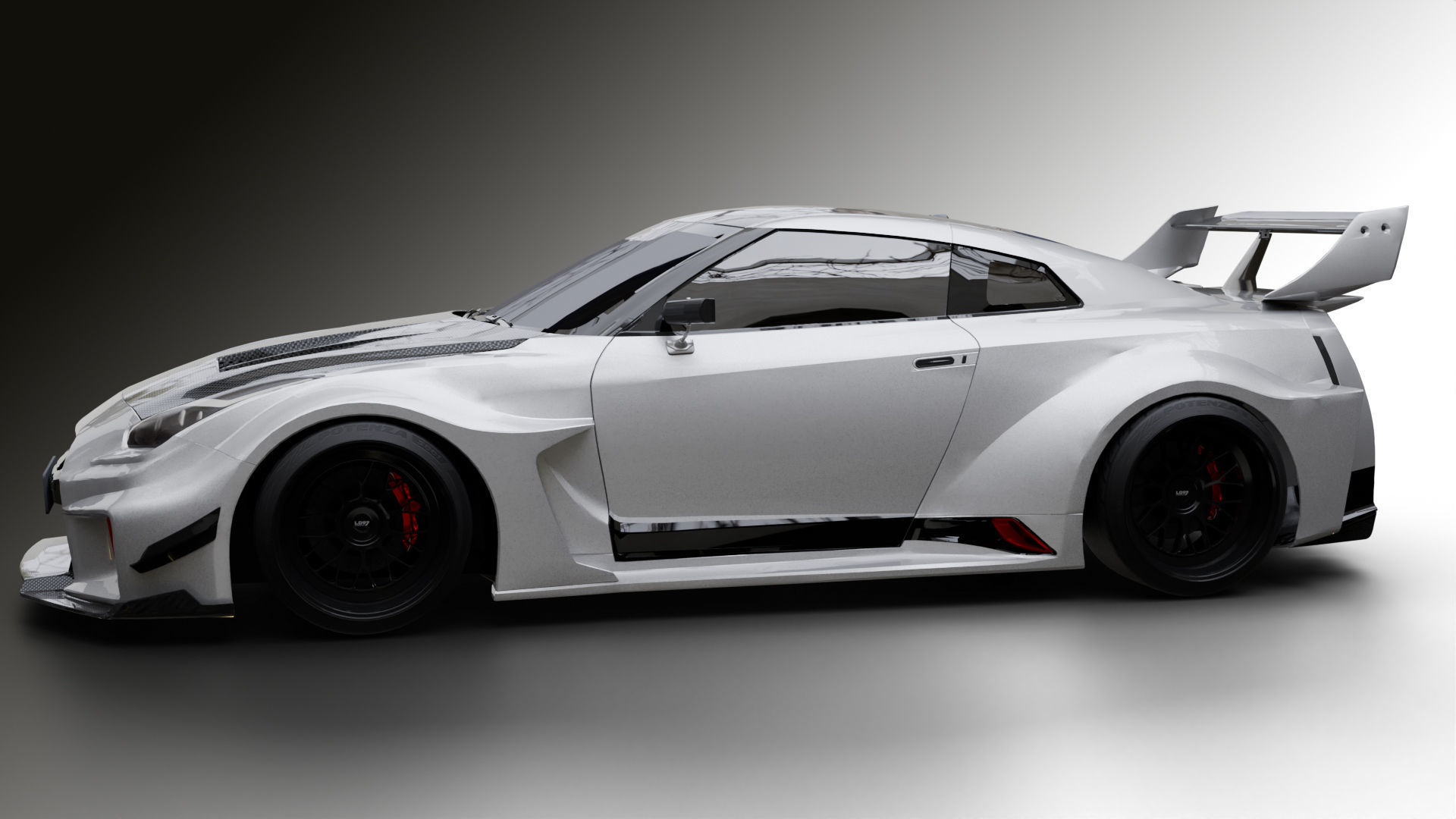 Nissan GTR R35 LB 3D model rigged | CGTrader