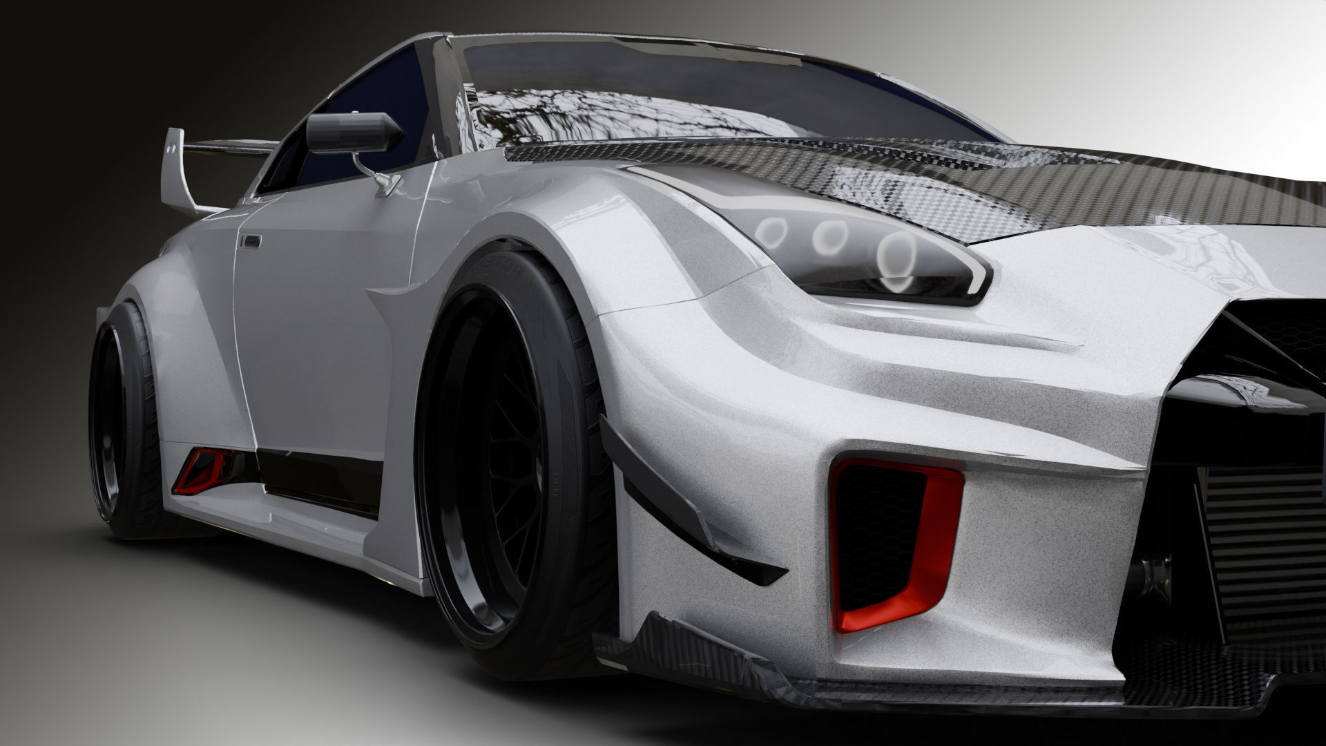 Nissan GTR R35 LB 3D model rigged | CGTrader