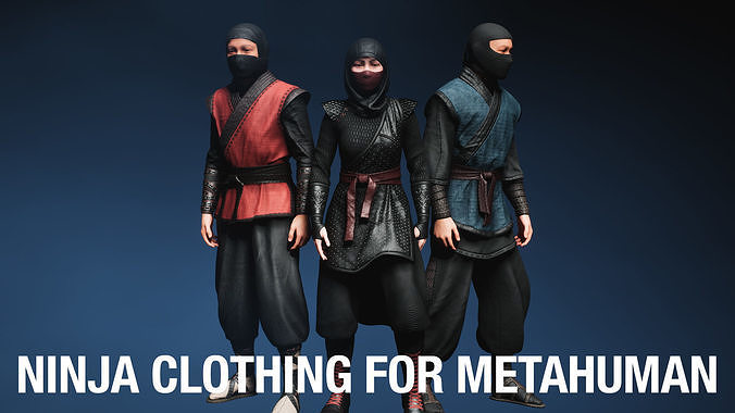 3D model Ninja Clothing - Game Ready Clothing - Rigged VR / AR / low ...