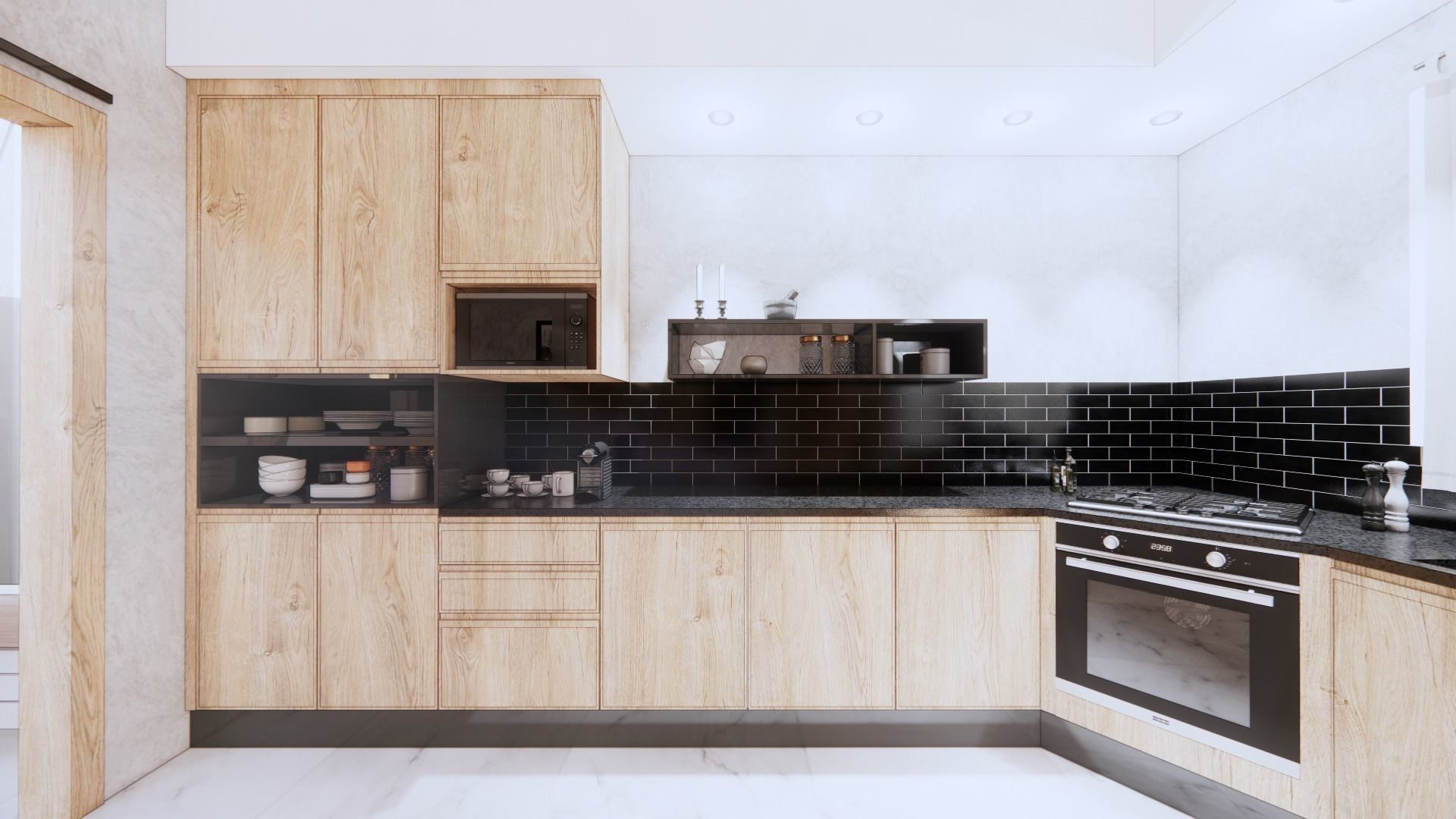 small wooden kitchen free 3D model | CGTrader