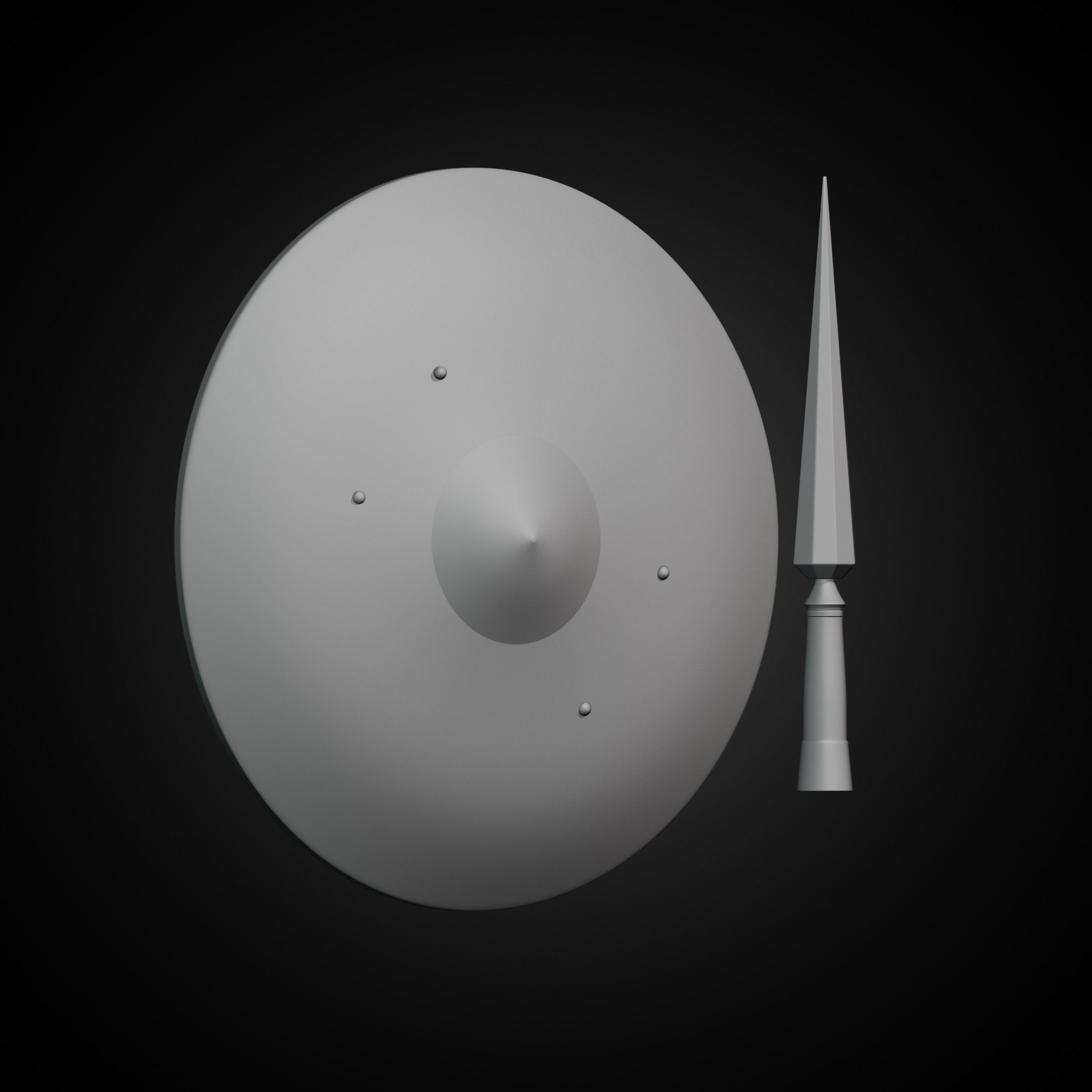 Game of Thrones Unsullied Shield and Spear for Cosplay 3D model 3D ...