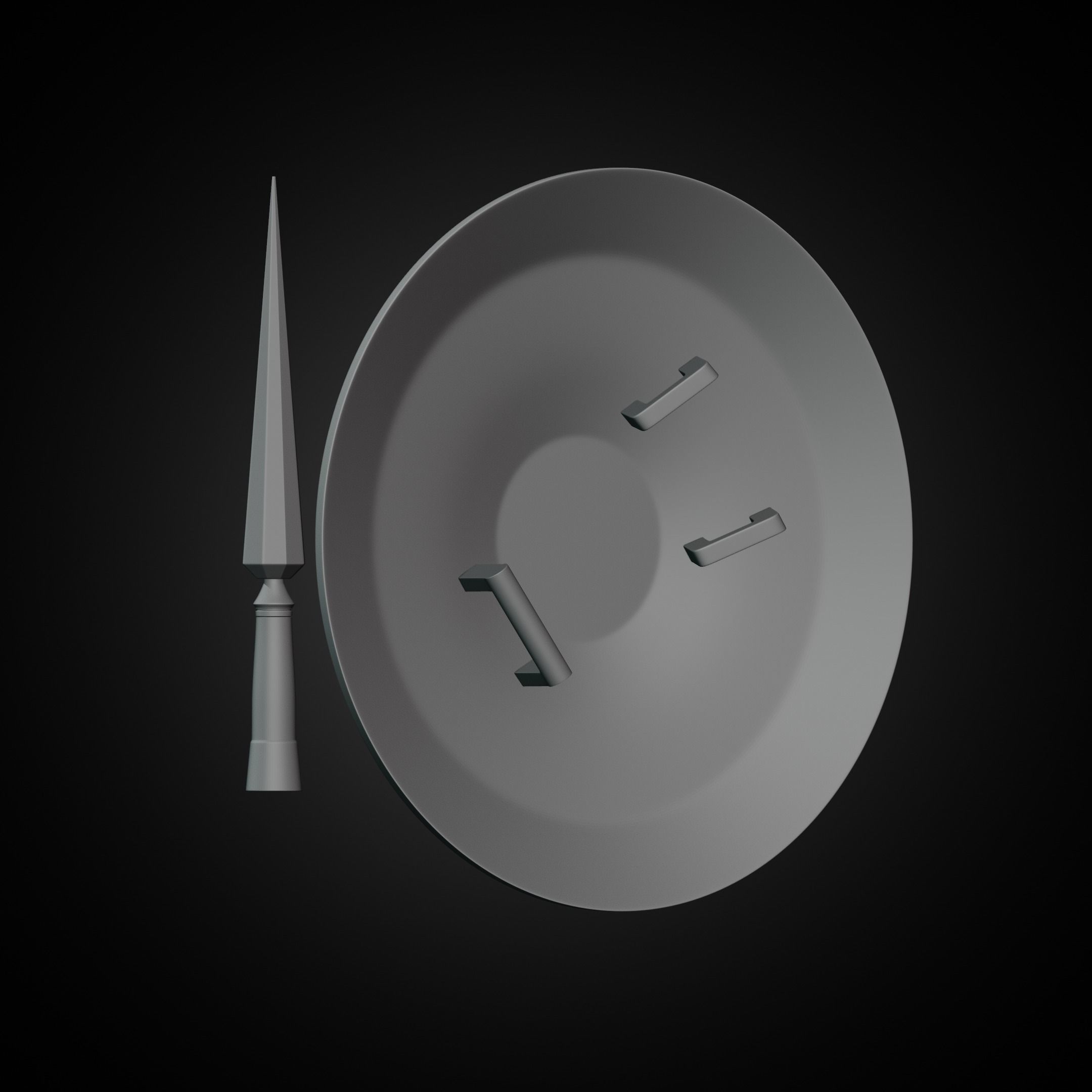 Game of Thrones Unsullied Shield and Spear for Cosplay 3D model 3D ...