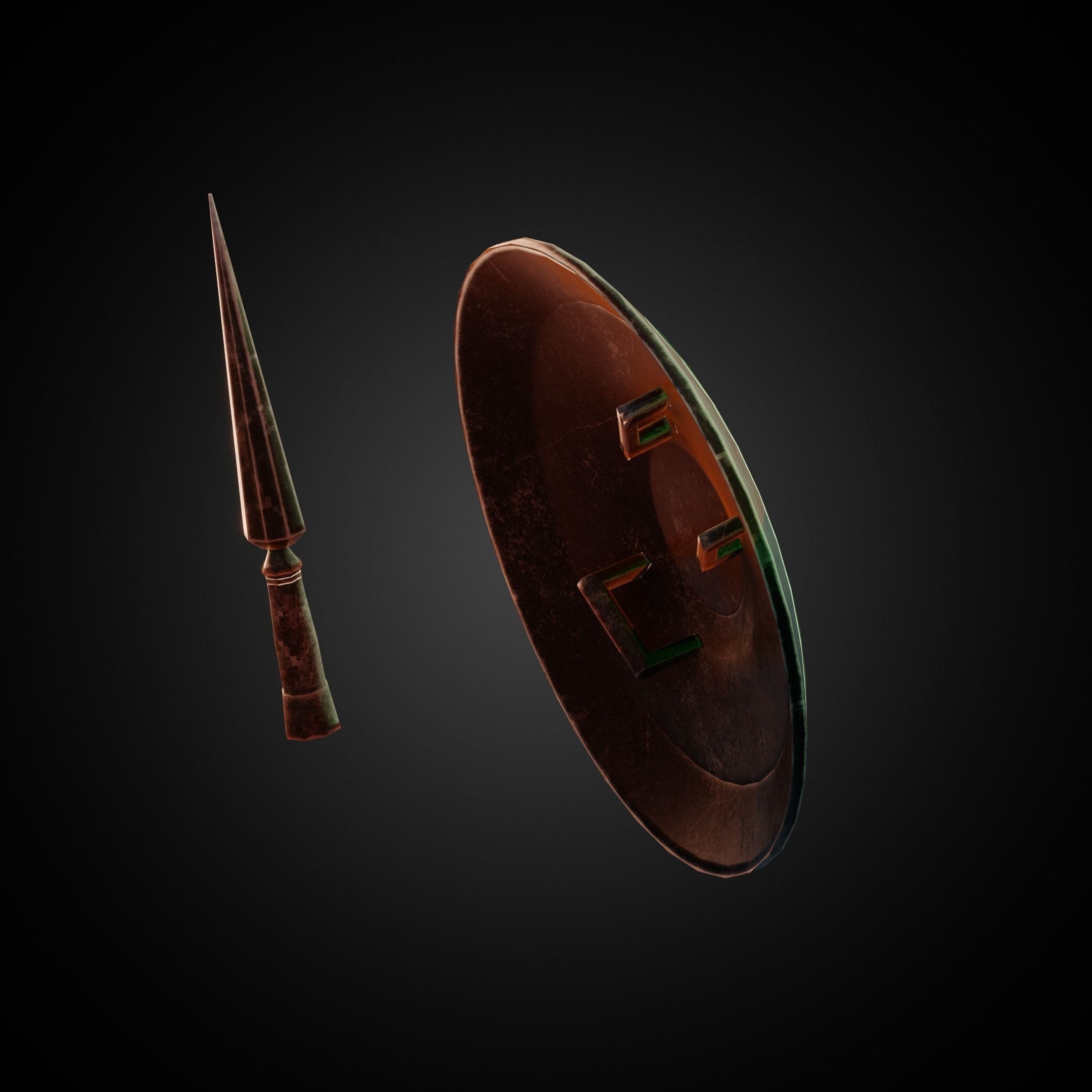 Game of Thrones Unsullied Shield and Spear for Cosplay 3D model 3D ...