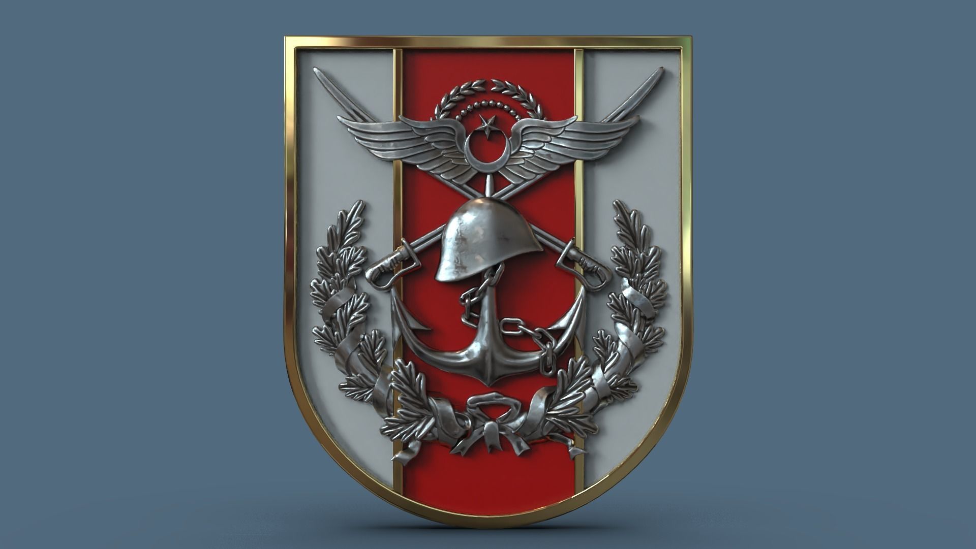 General Staff of the Turkish Armed Forces 3D Logo 3D model 3D printable ...