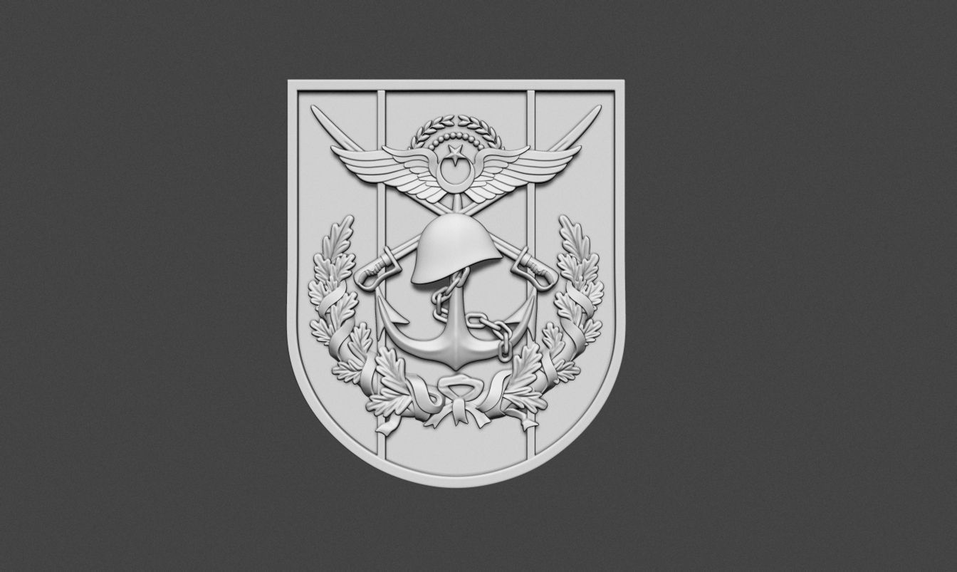 General Staff of the Turkish Armed Forces 3D Logo 3D model 3D printable ...