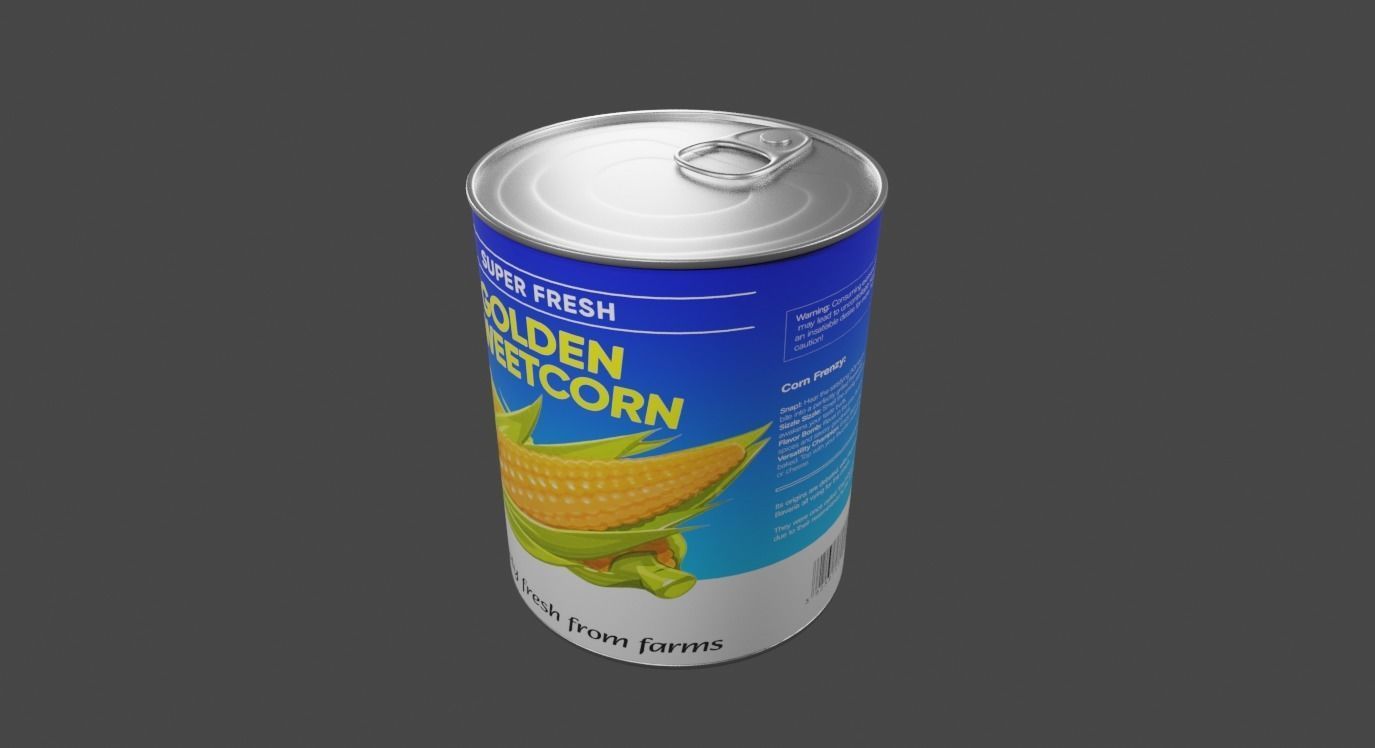 002 Canned Corn - Golden Sweet Corn 3D model | CGTrader