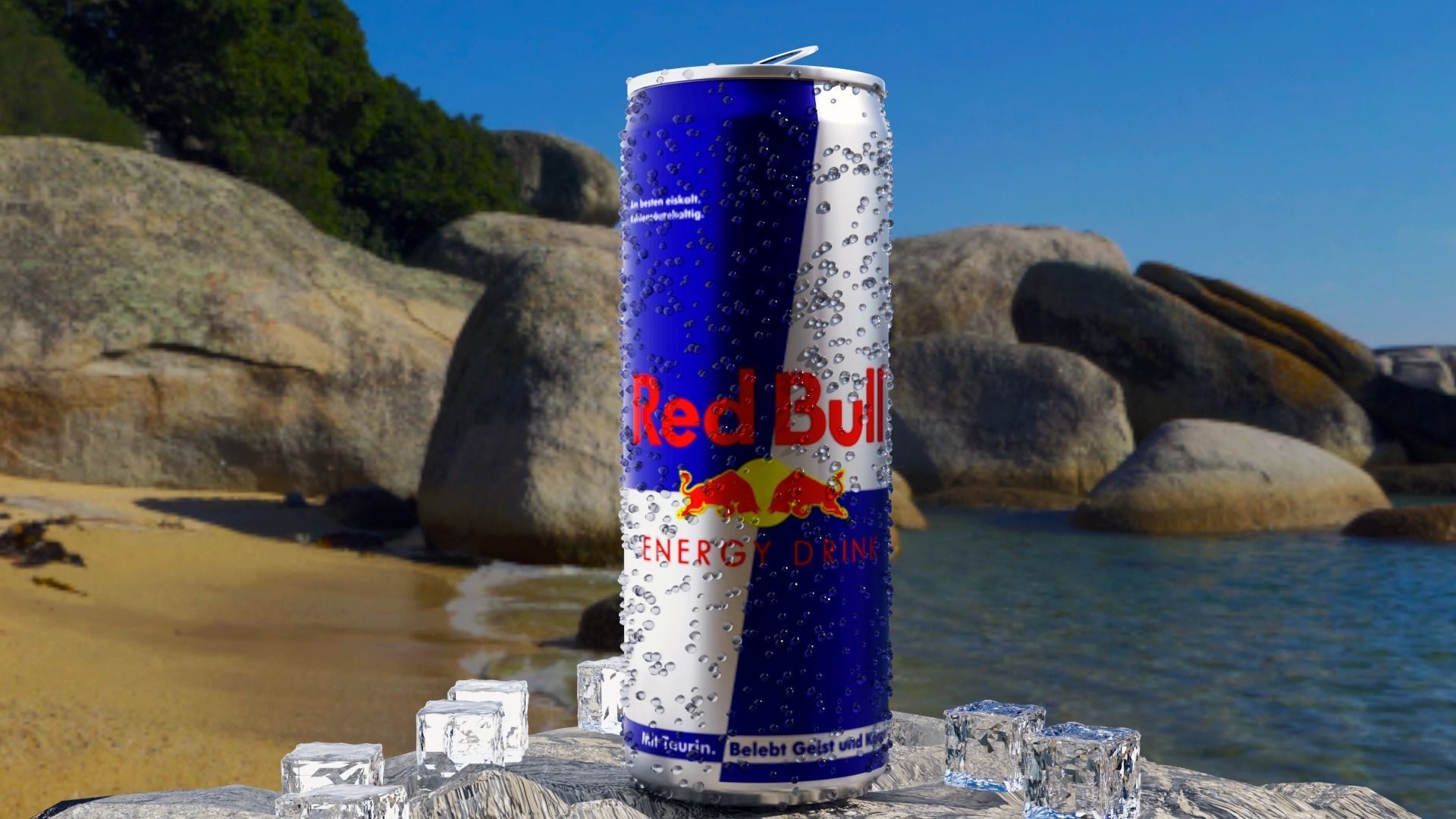 Red-bull Can 3D Model - Blender Cycles Render 3D model | CGTrader