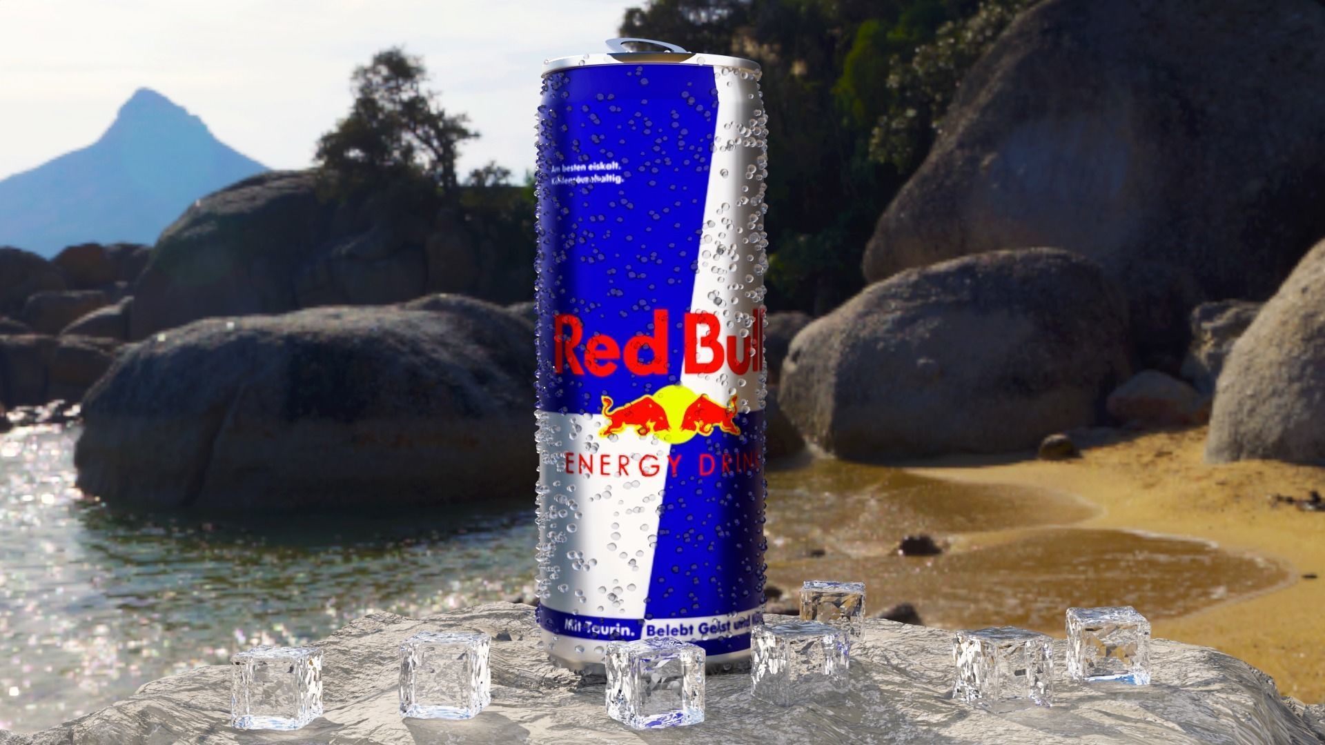 Red-bull Can 3D Model - Blender Cycles Render 3D model | CGTrader