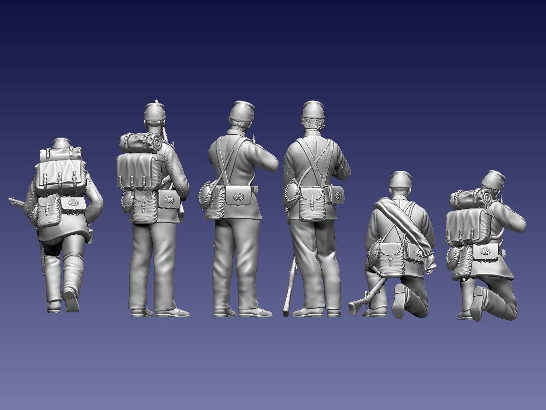 union infantry soldiers acw 3D model 3D printable | CGTrader
