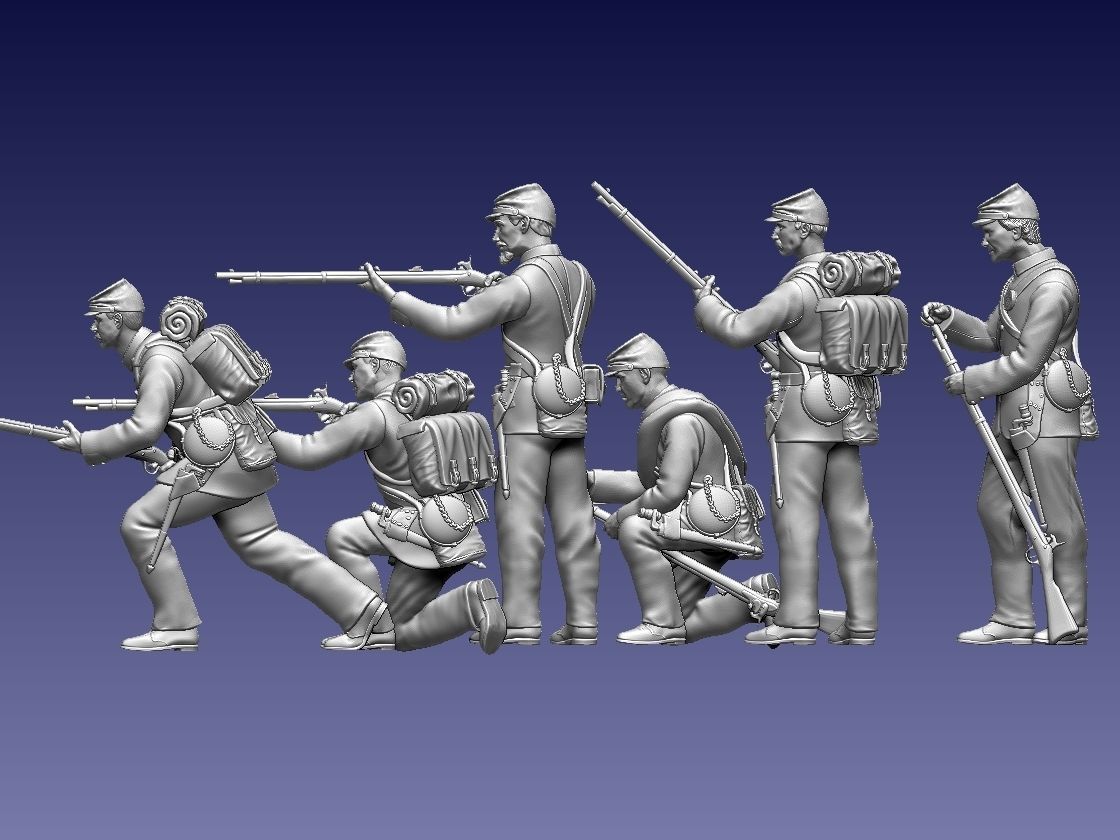 union infantry soldiers acw 3D model 3D printable | CGTrader