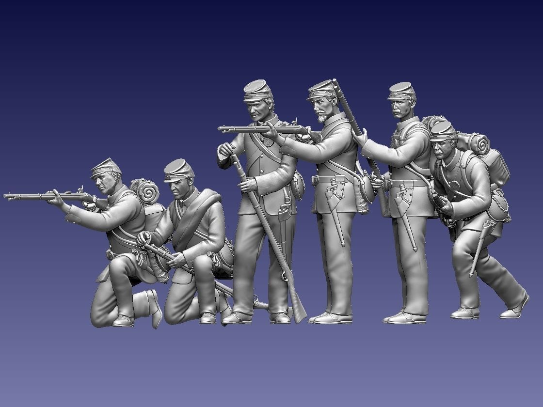 union infantry soldiers acw 3D model 3D printable | CGTrader