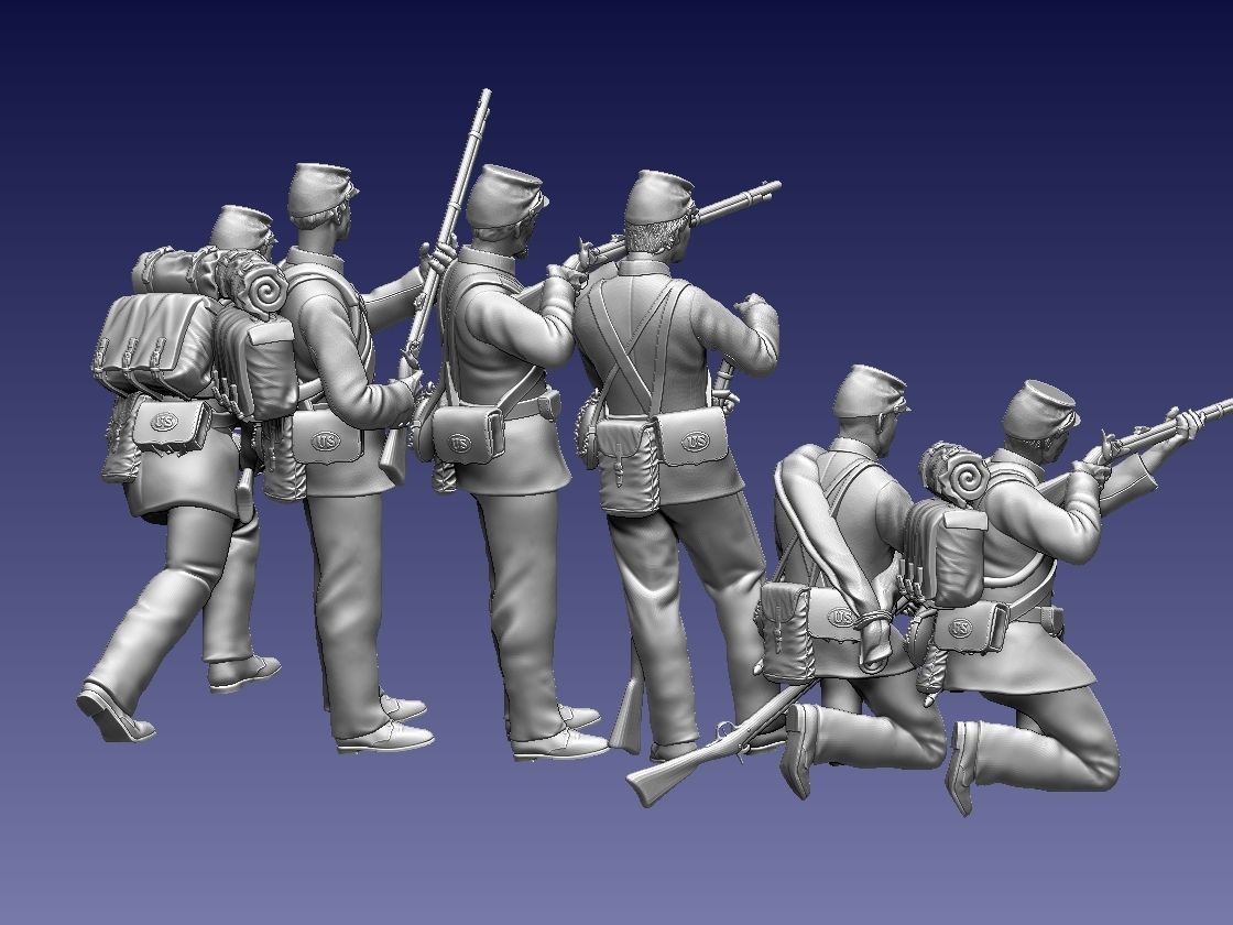 union infantry soldiers acw 3D model 3D printable | CGTrader