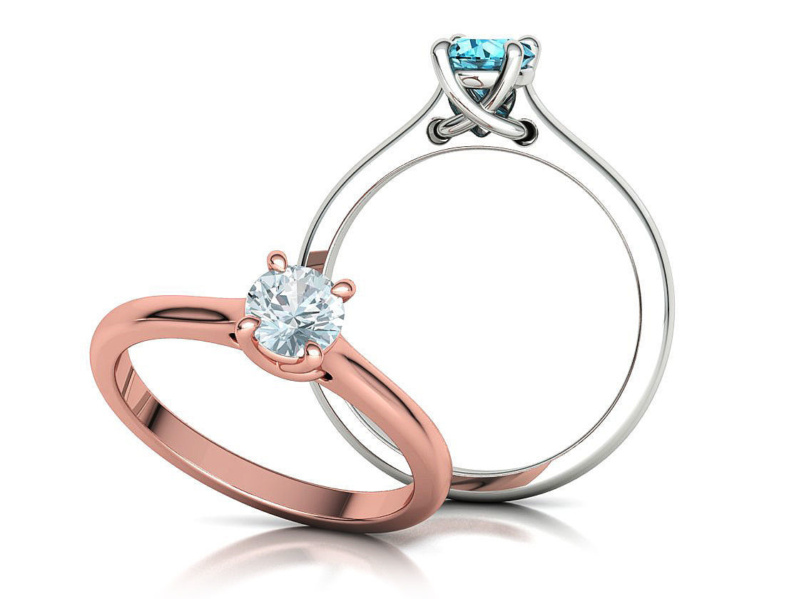 4 prong 5mm Stone Crossover Solitaire Promise Ring 3dmodel 3D model 3D ...