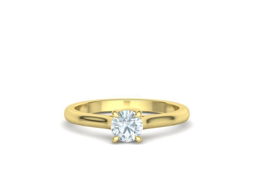4 prong 5mm Stone Crossover Solitaire Promise Ring 3dmodel 3D model 3D ...
