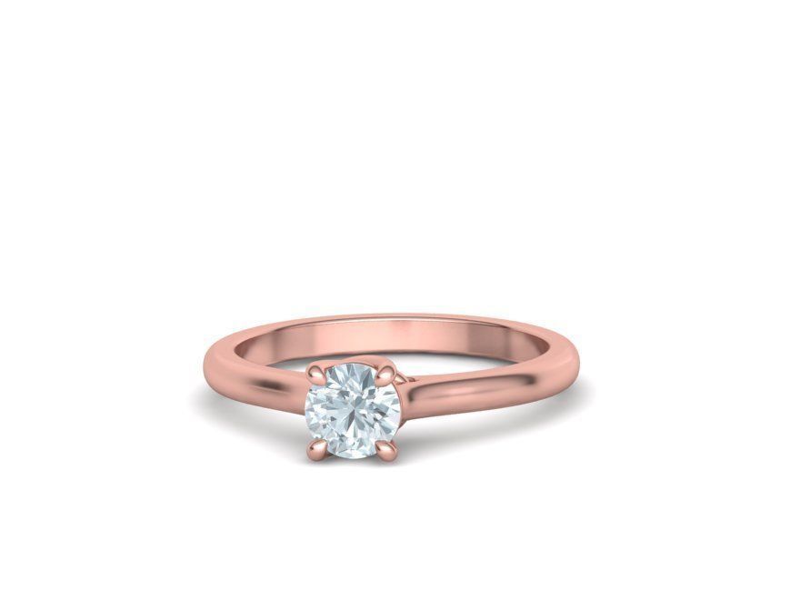 4 prong 5mm Stone Crossover Solitaire Promise Ring 3dmodel 3D model 3D ...