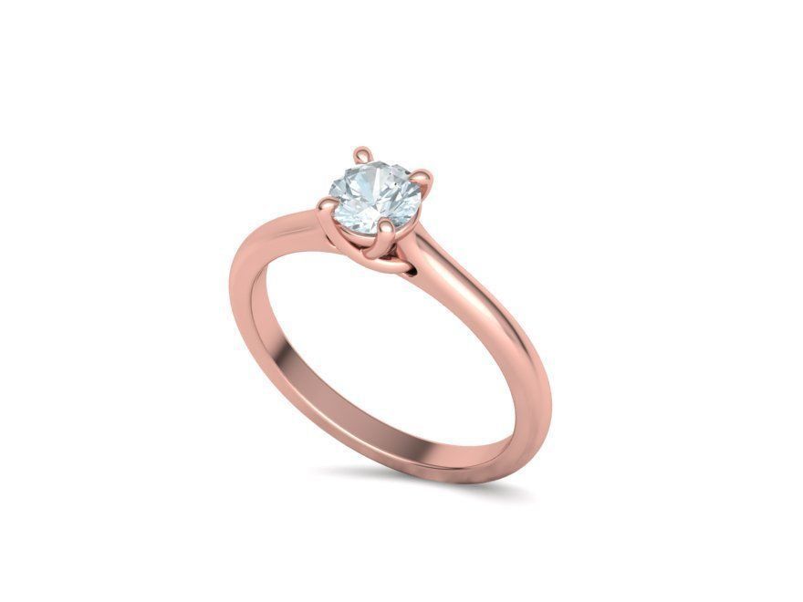 4 prong 5mm Stone Crossover Solitaire Promise Ring 3dmodel 3D model 3D ...