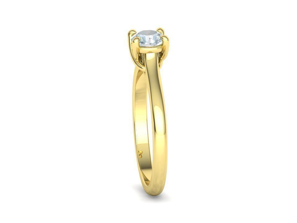 4 prong 5mm Stone Crossover Solitaire Promise Ring 3dmodel 3D model 3D ...