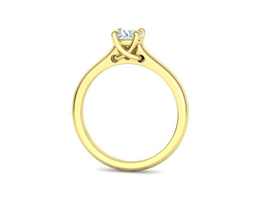 4 prong 5mm Stone Crossover Solitaire Promise Ring 3dmodel 3D model 3D ...