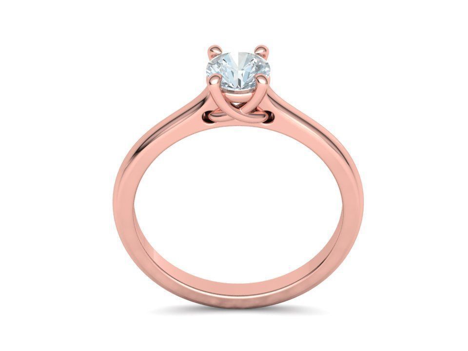 4 prong 5mm Stone Crossover Solitaire Promise Ring 3dmodel 3D model 3D ...