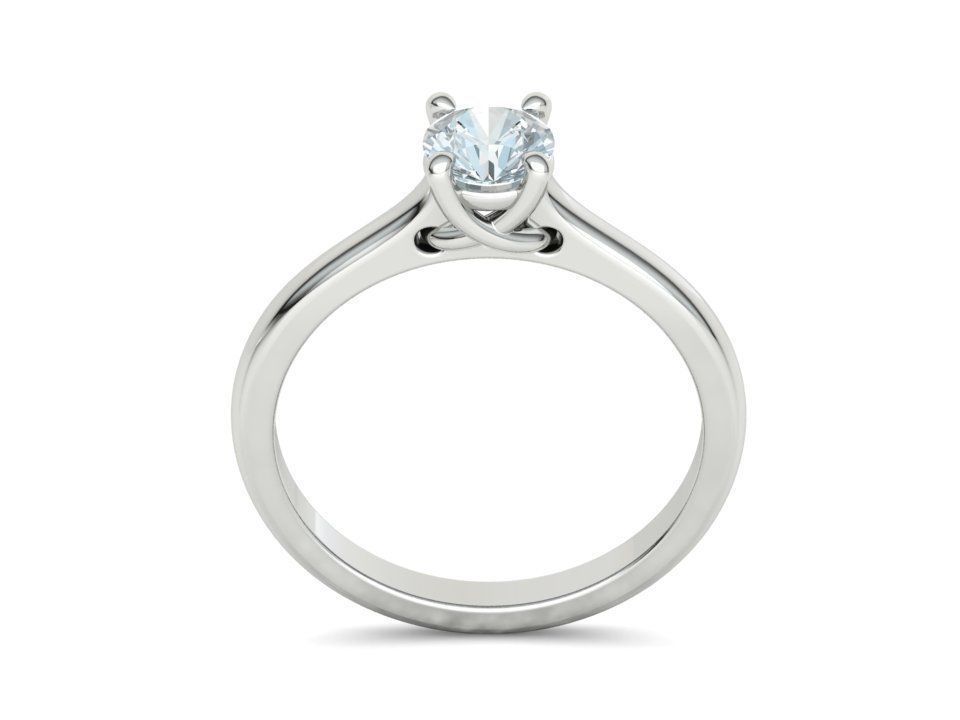 4 prong 5mm Stone Crossover Solitaire Promise Ring 3dmodel 3D model 3D ...