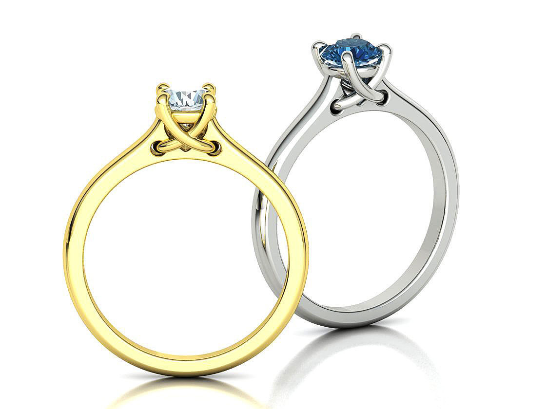 4 prong 5mm Stone Crossover Solitaire Promise Ring 3dmodel 3D model 3D ...