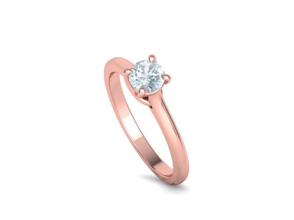 4 prong 5mm Stone Crossover Solitaire Promise Ring 3dmodel 3D model 3D ...