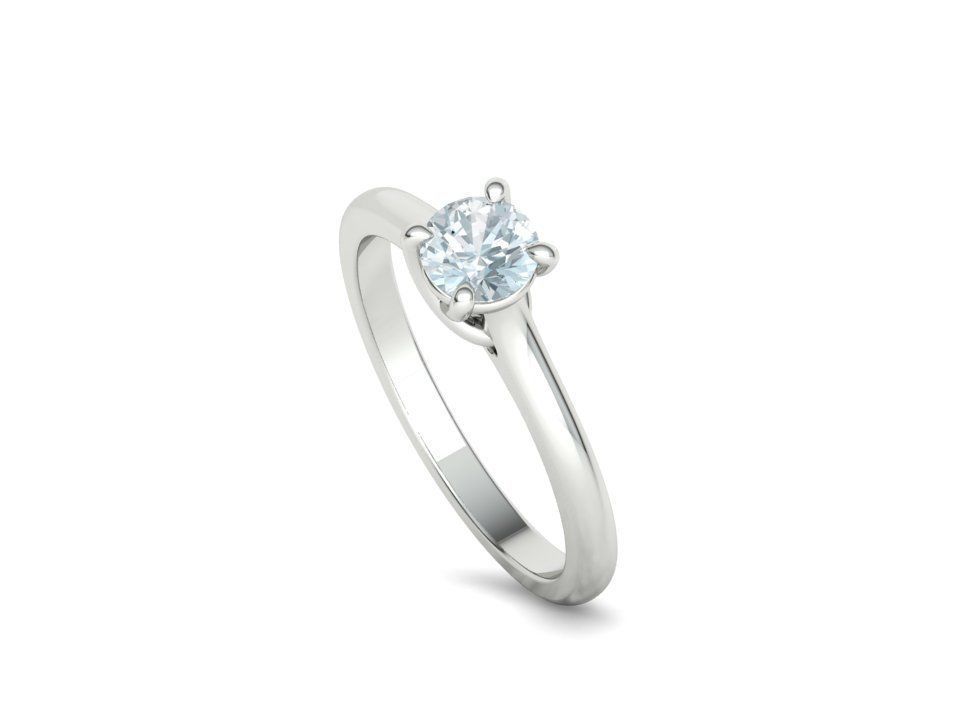 4 prong 5mm Stone Crossover Solitaire Promise Ring 3dmodel 3D model 3D ...