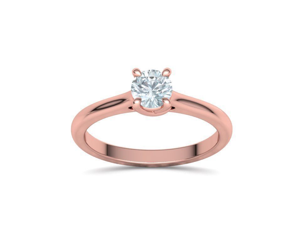4 prong 5mm Stone Crossover Solitaire Promise Ring 3dmodel 3D model 3D ...