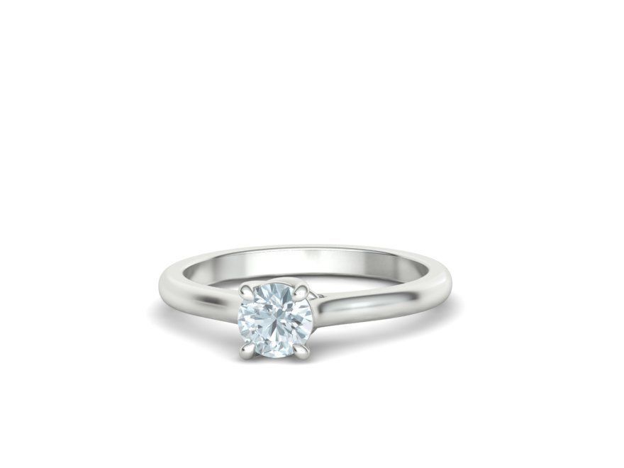 4 prong 5mm Stone Crossover Solitaire Promise Ring 3dmodel 3D model 3D ...