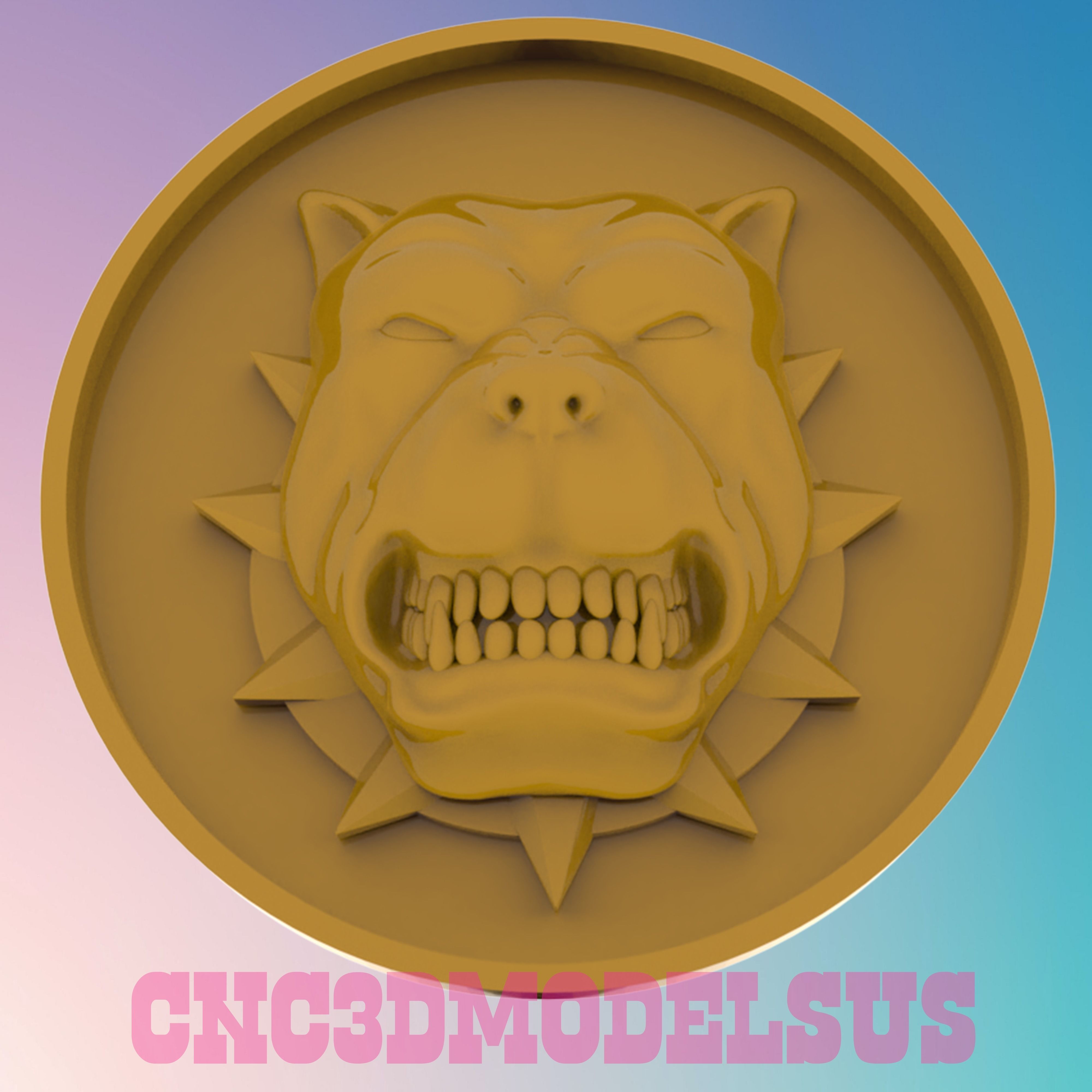 Bulldog Head 3D MODEL STL FILE FOR CNC ROUTER LASER 3D model 3D ...