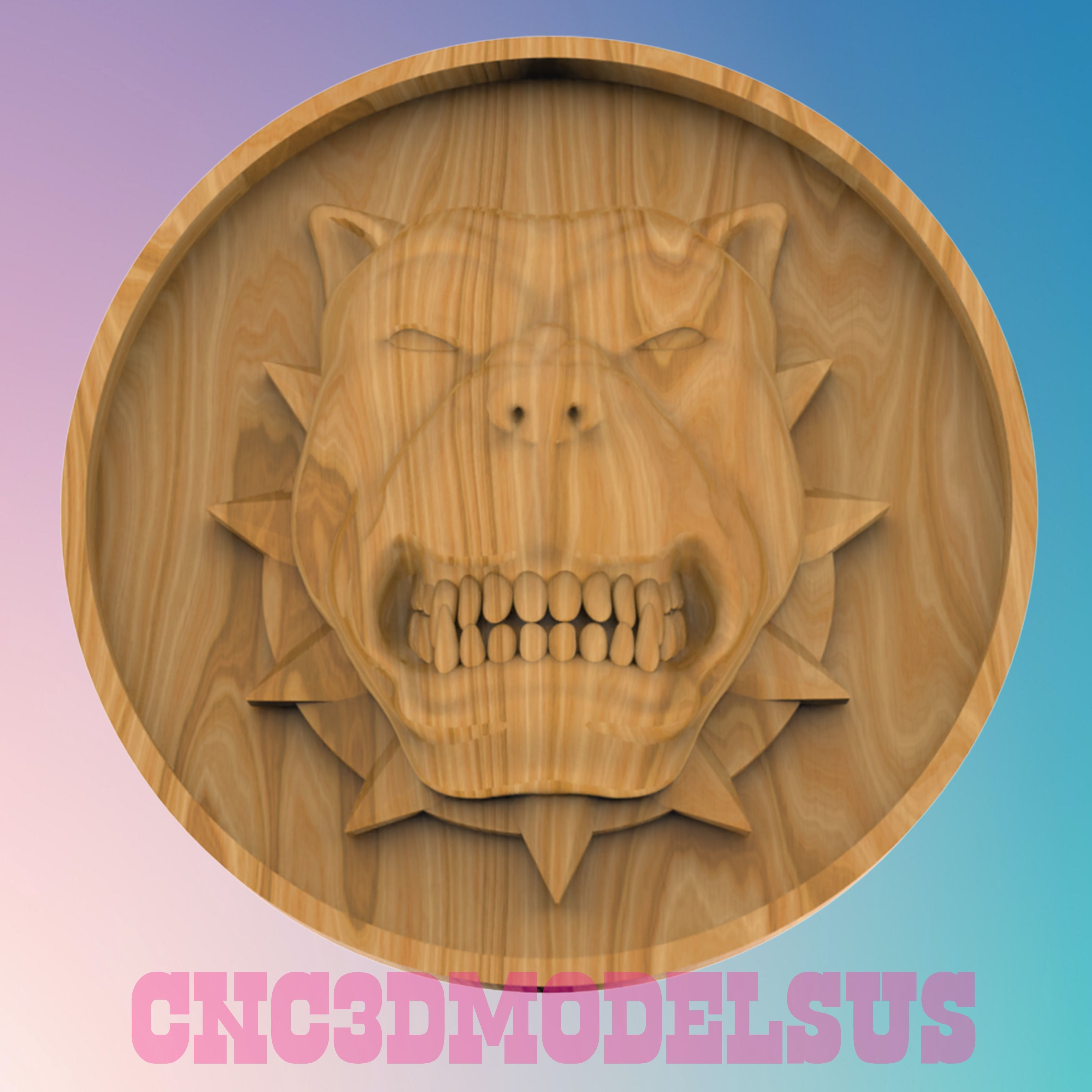 Bulldog Head 3D MODEL STL FILE FOR CNC ROUTER LASER 3D model 3D ...