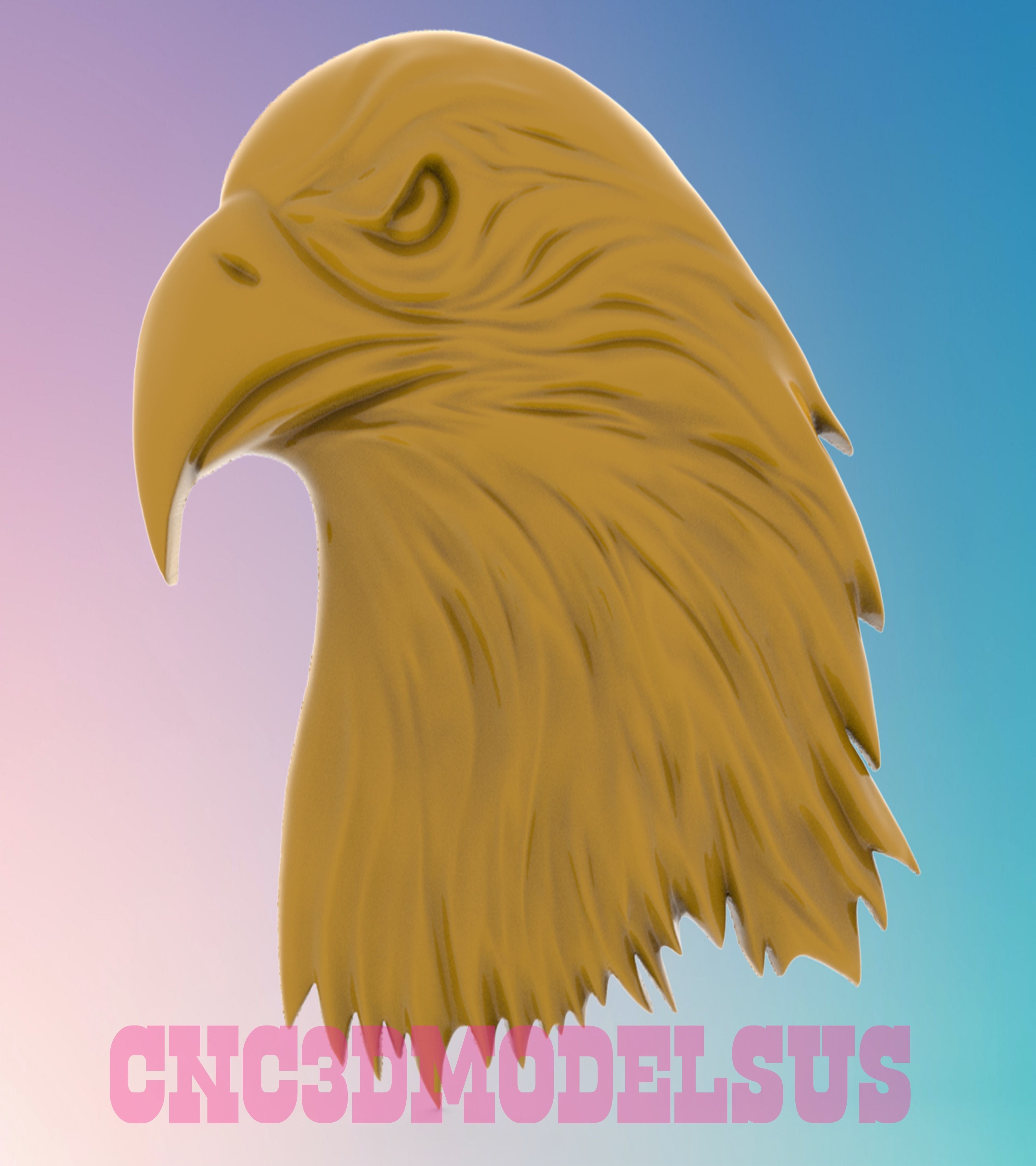 eagle head 3D MODEL STL FILE FOR CNC ROUTER LASER 3D model 3D printable ...