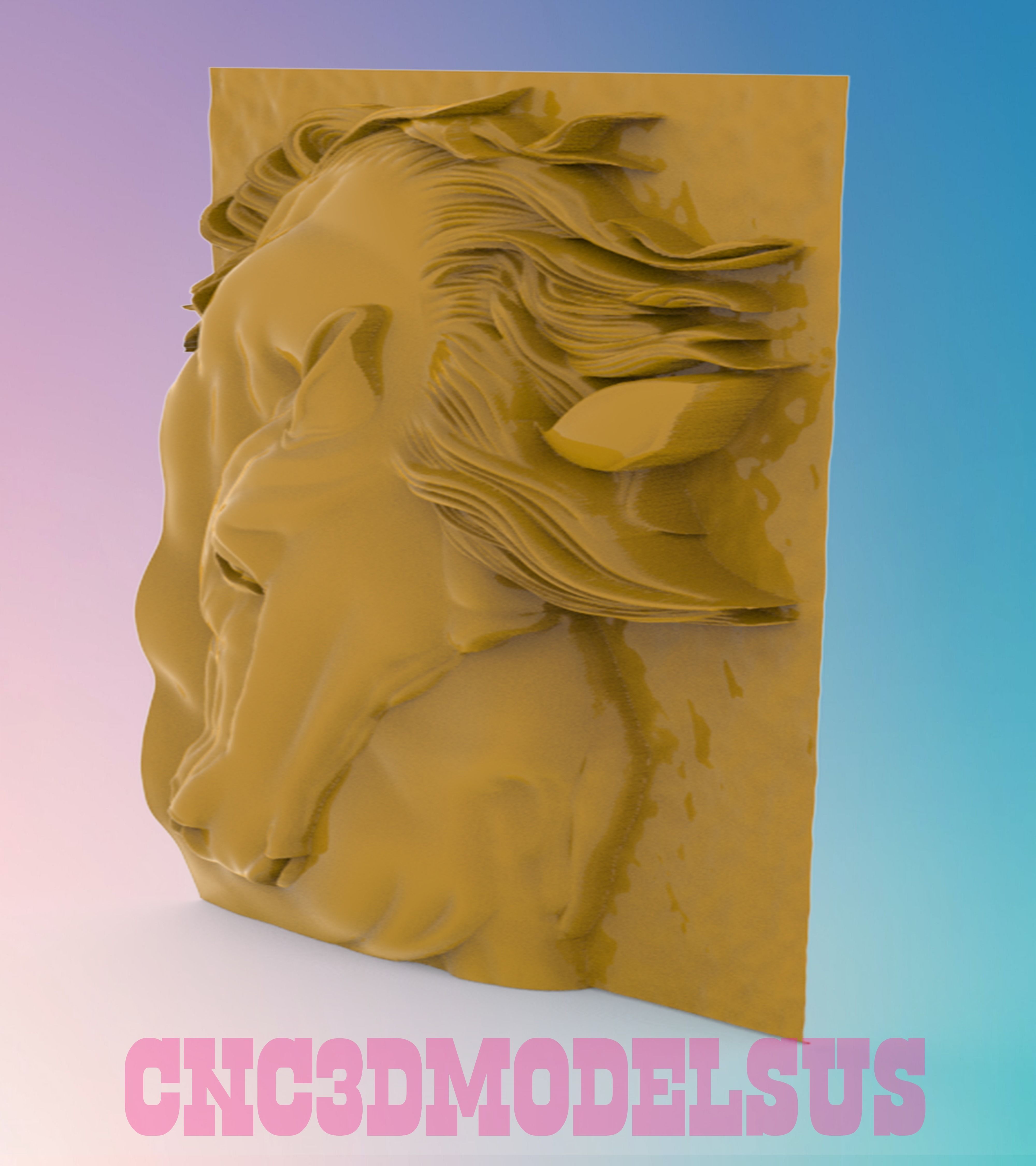 horse Head 5 3D MODEL STL FILE FOR CNC ROUTER LASER 3D model 3D printable | CGTrader