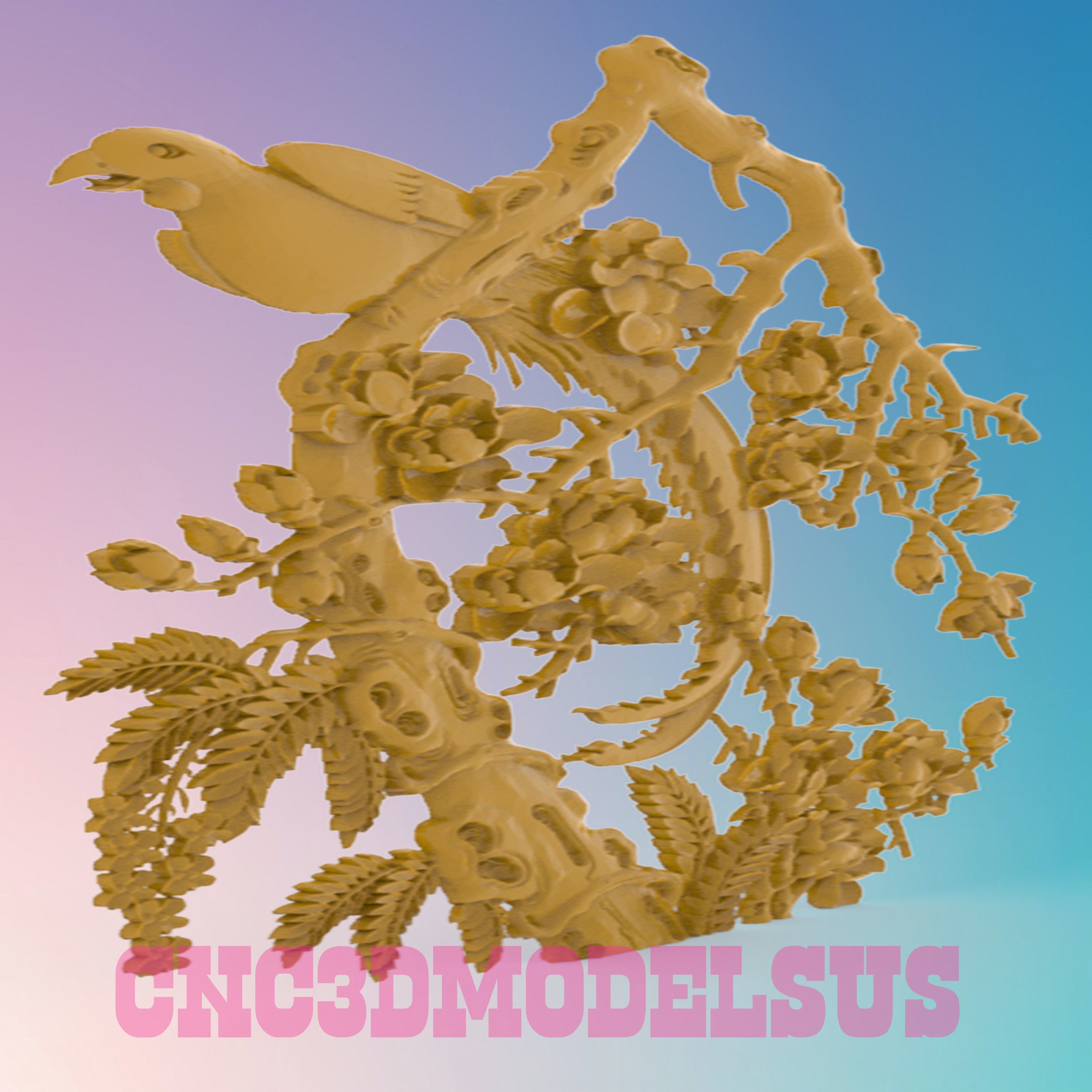 Bird on a tree 3D MODEL STL FILE FOR CNC ROUTER LASER 3D model 3D ...