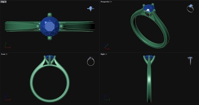 Peg Head Cathedral Engagement Ring 3D model 3D printable | CGTrader