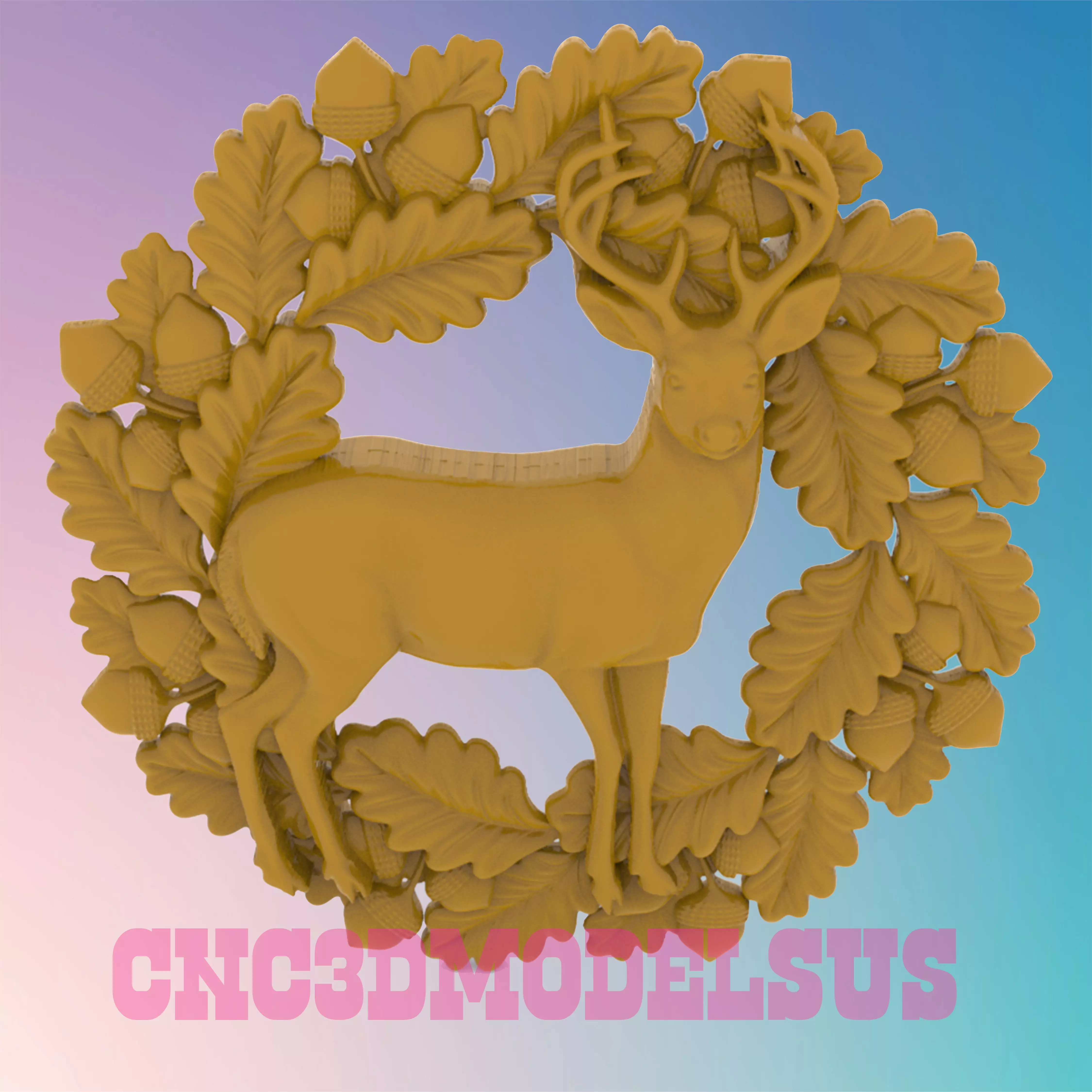 Deer 2 3D MODEL STL FILE FOR CNC ROUTER LASER 3D model 3D printable ...