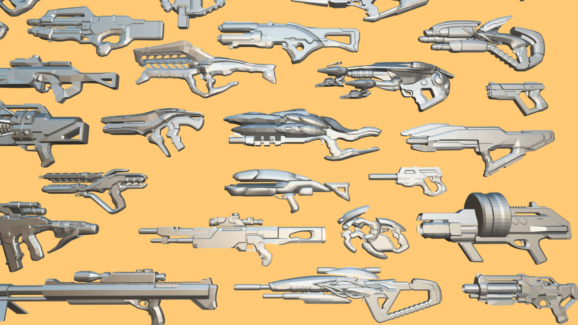 3D model 70 Gun Pack Shooting Asset - Weapon Pack Low poly VR / AR ...