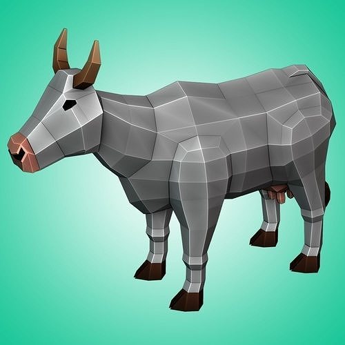 3D model Cow Low Poly VR / AR / low-poly | CGTrader