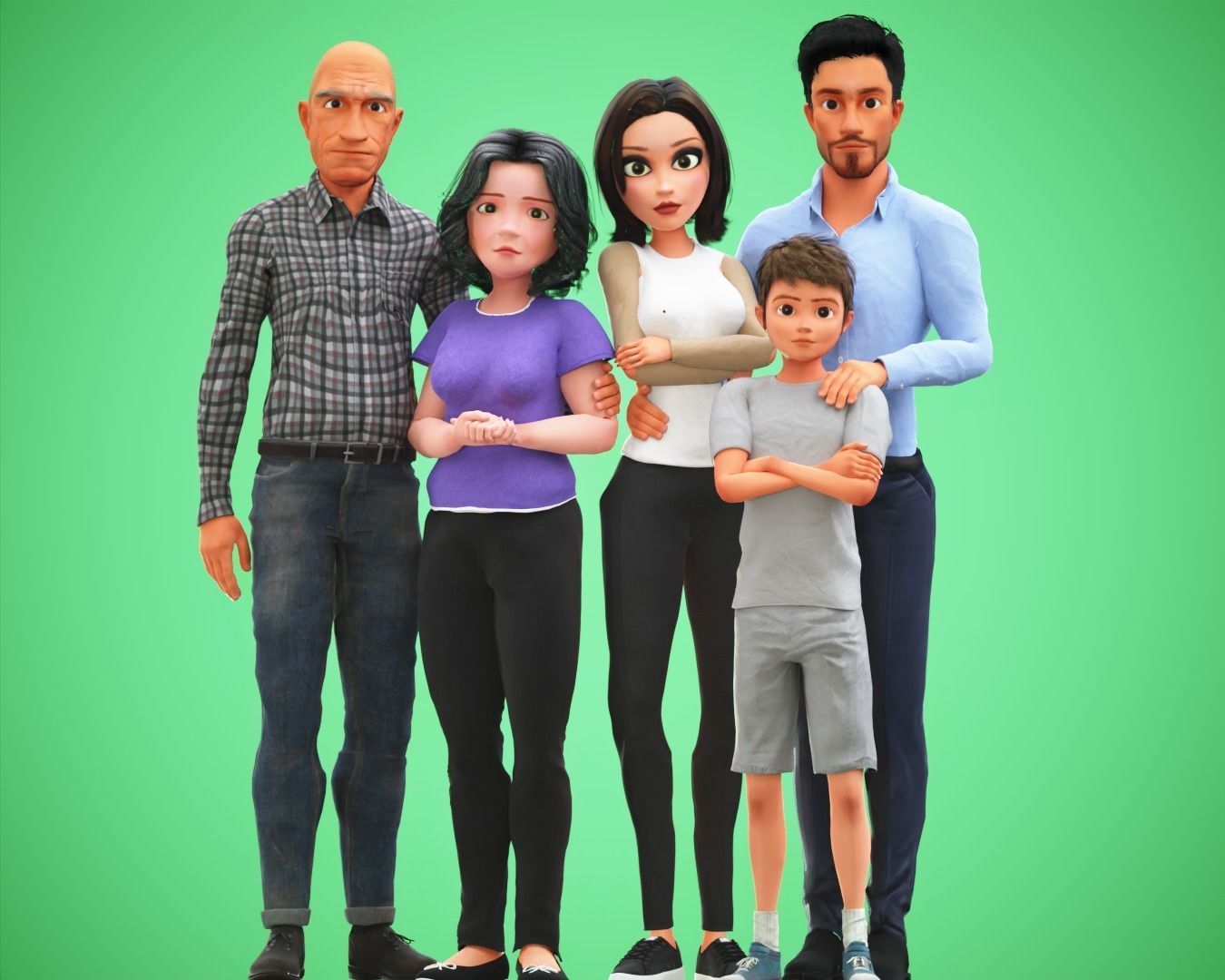 3D model Game Cartoon Family Pack rigged VR / AR / low-poly | CGTrader