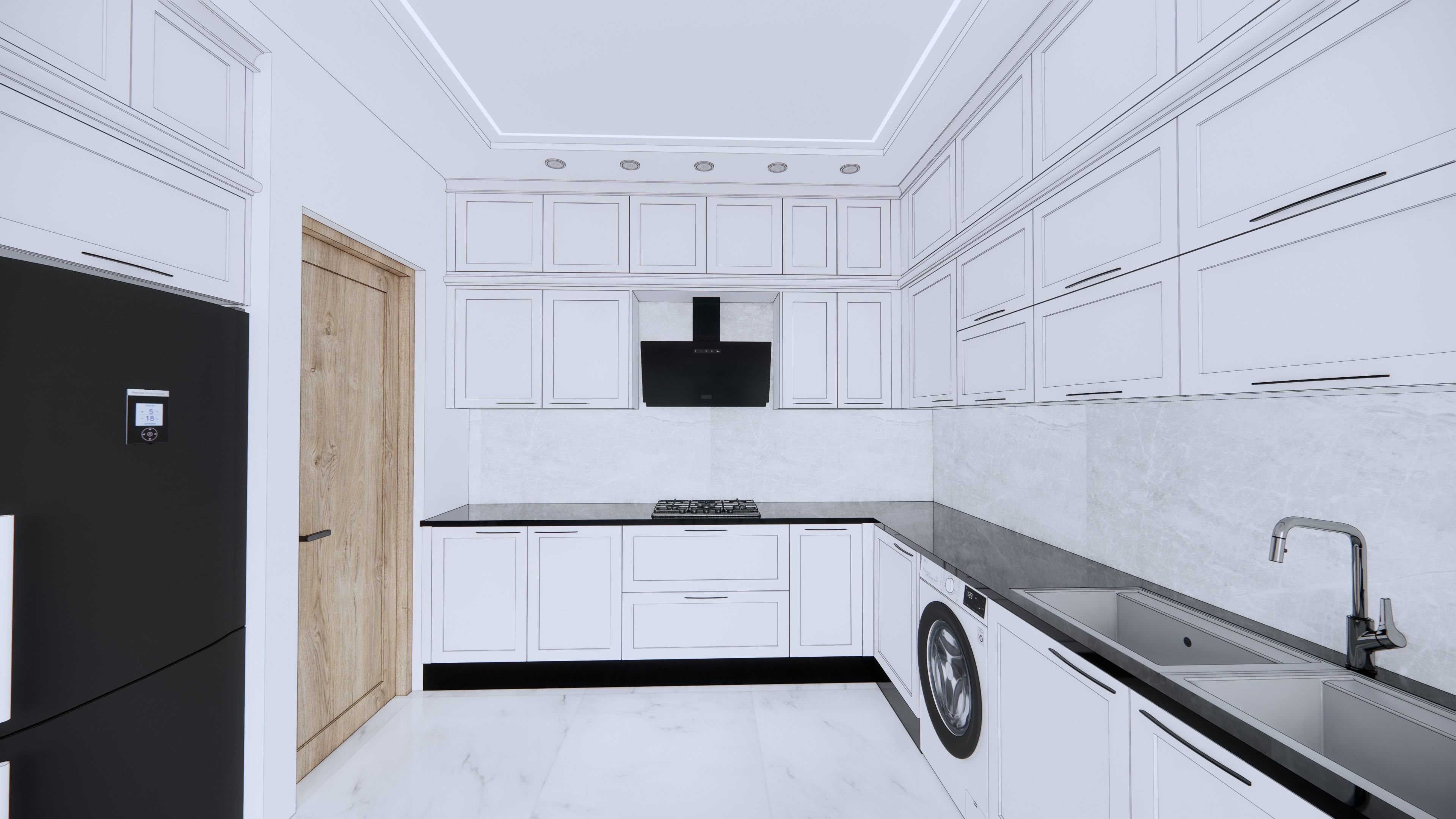 Classic kitchen 3D model free 3D model animated | CGTrader