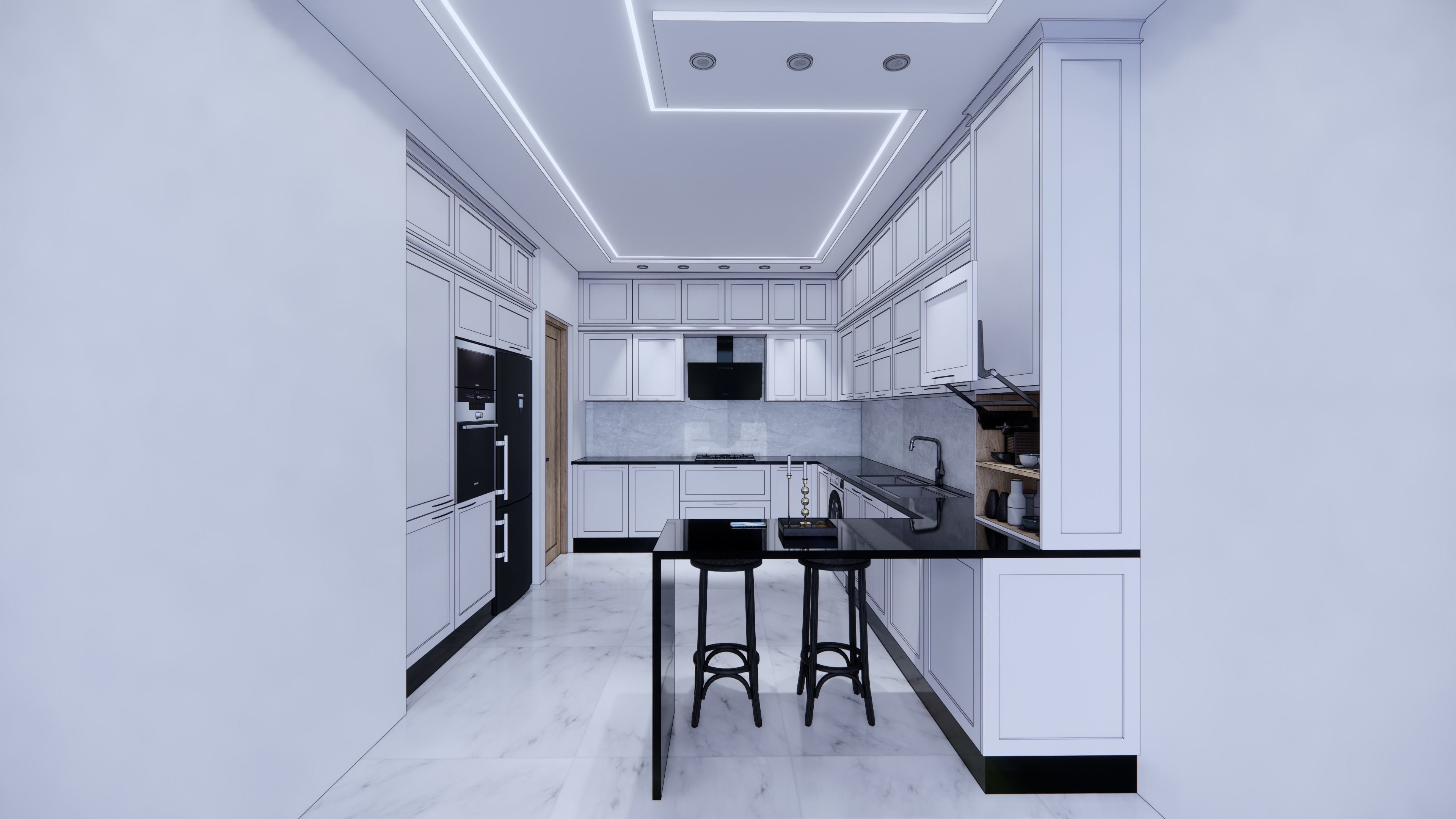 Classic kitchen 3D model free 3D model animated | CGTrader