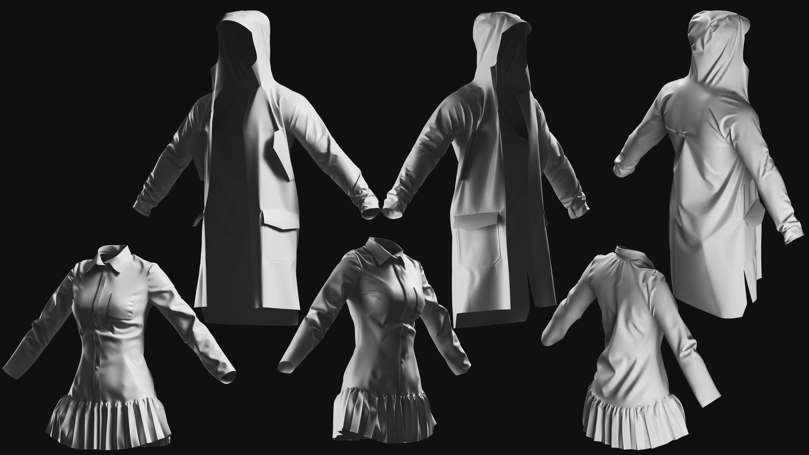 Basemesh Coat Jacket Collection 3D model | CGTrader