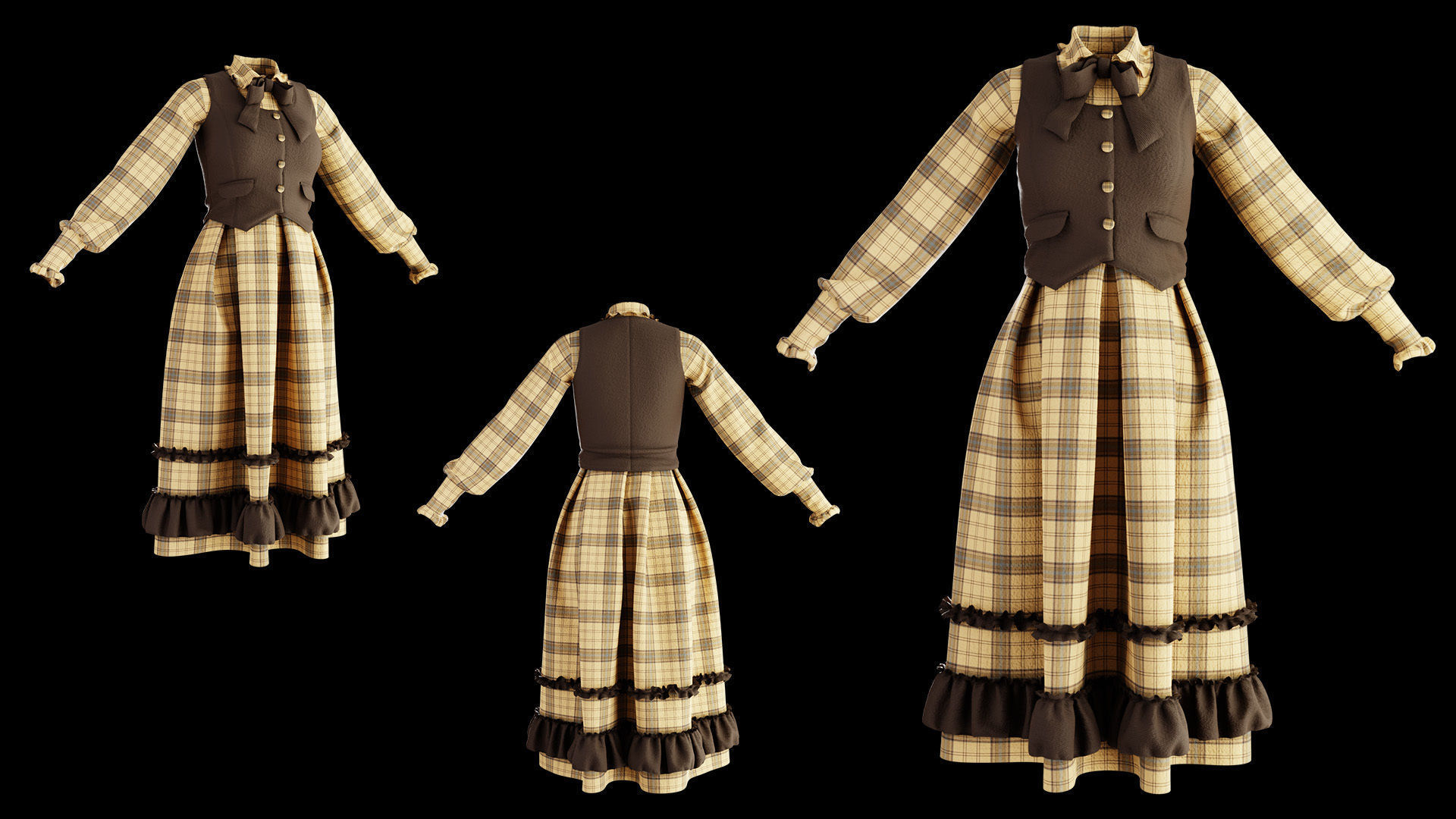 4 Outfits for women vol01 3D model | CGTrader