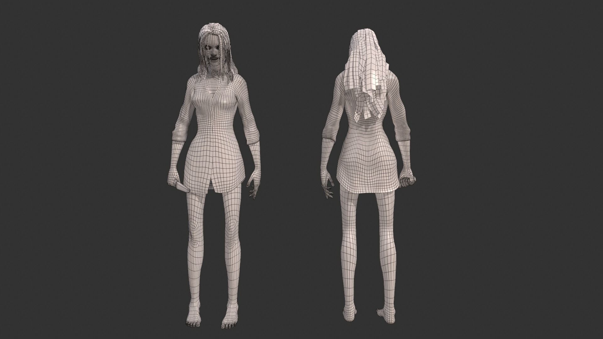 3D model Ghost Girl VR / AR / low-poly | CGTrader
