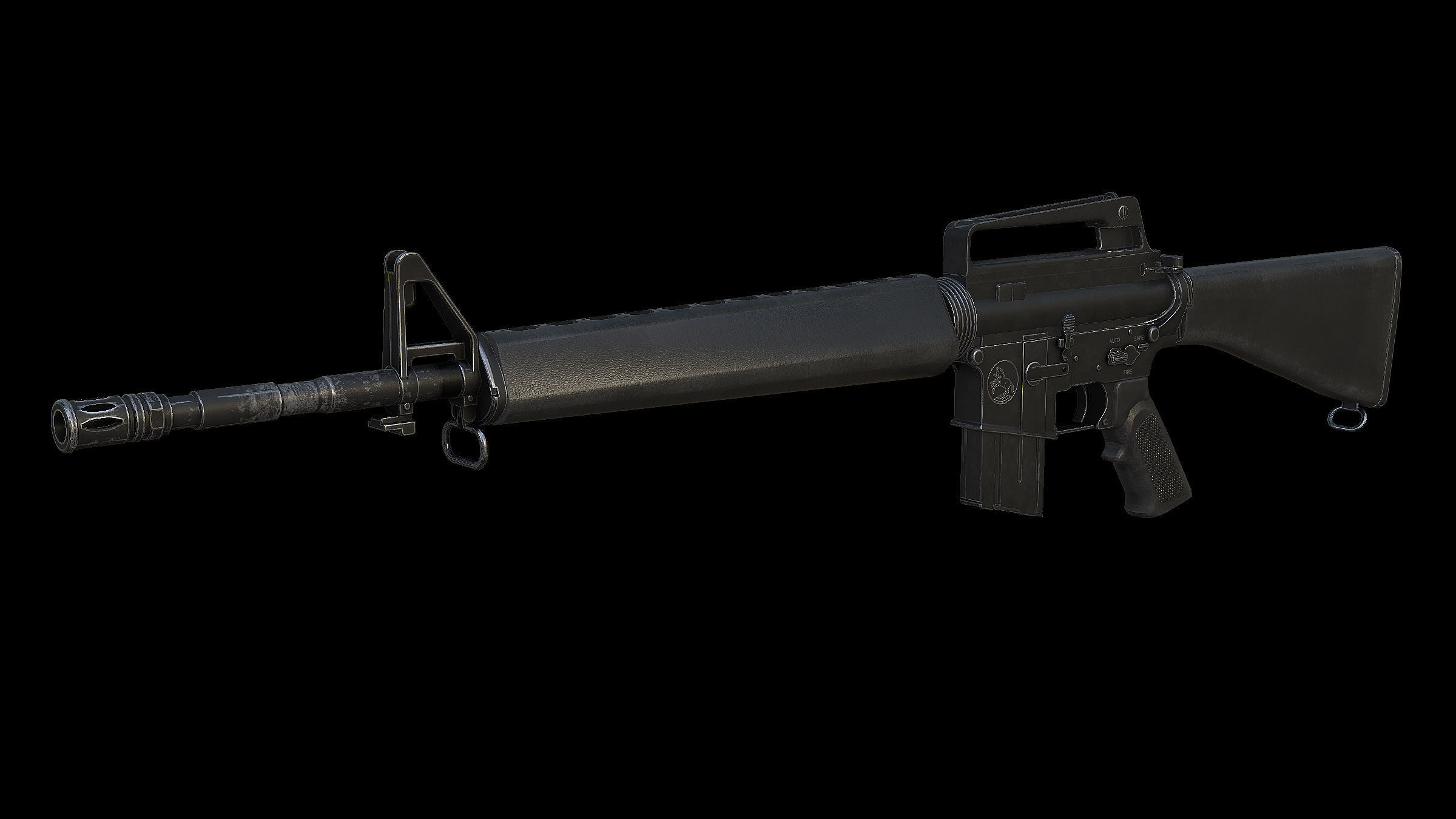 M16A1 and XM177 Custom 3D model | CGTrader